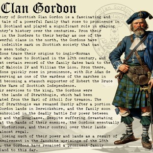 Clan Gordon Scottish History Poster - Etsy