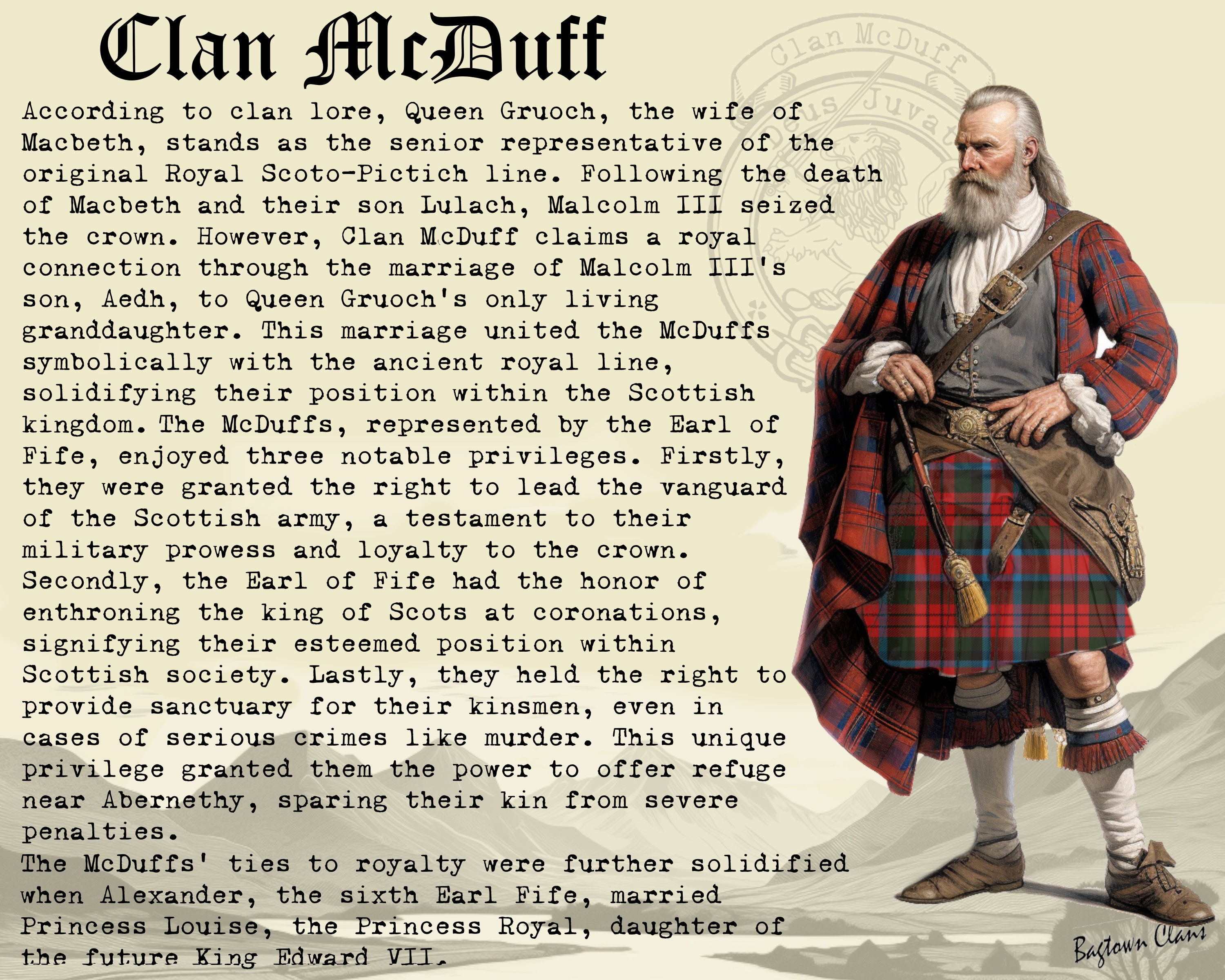 Mcduff Scottish Clan History Poster - Etsy
