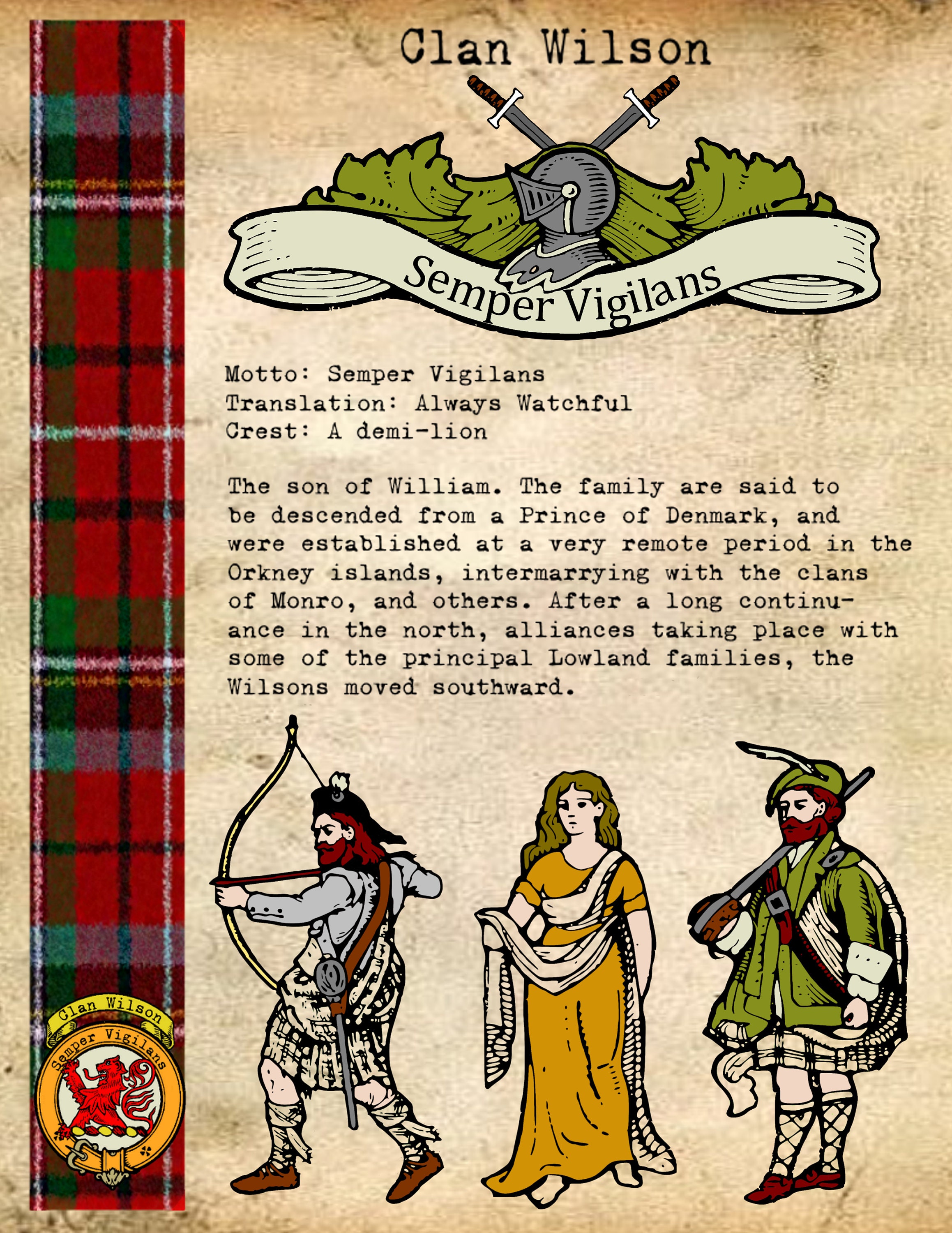 Clan Wilson Vintage Poster digital Download - Etsy