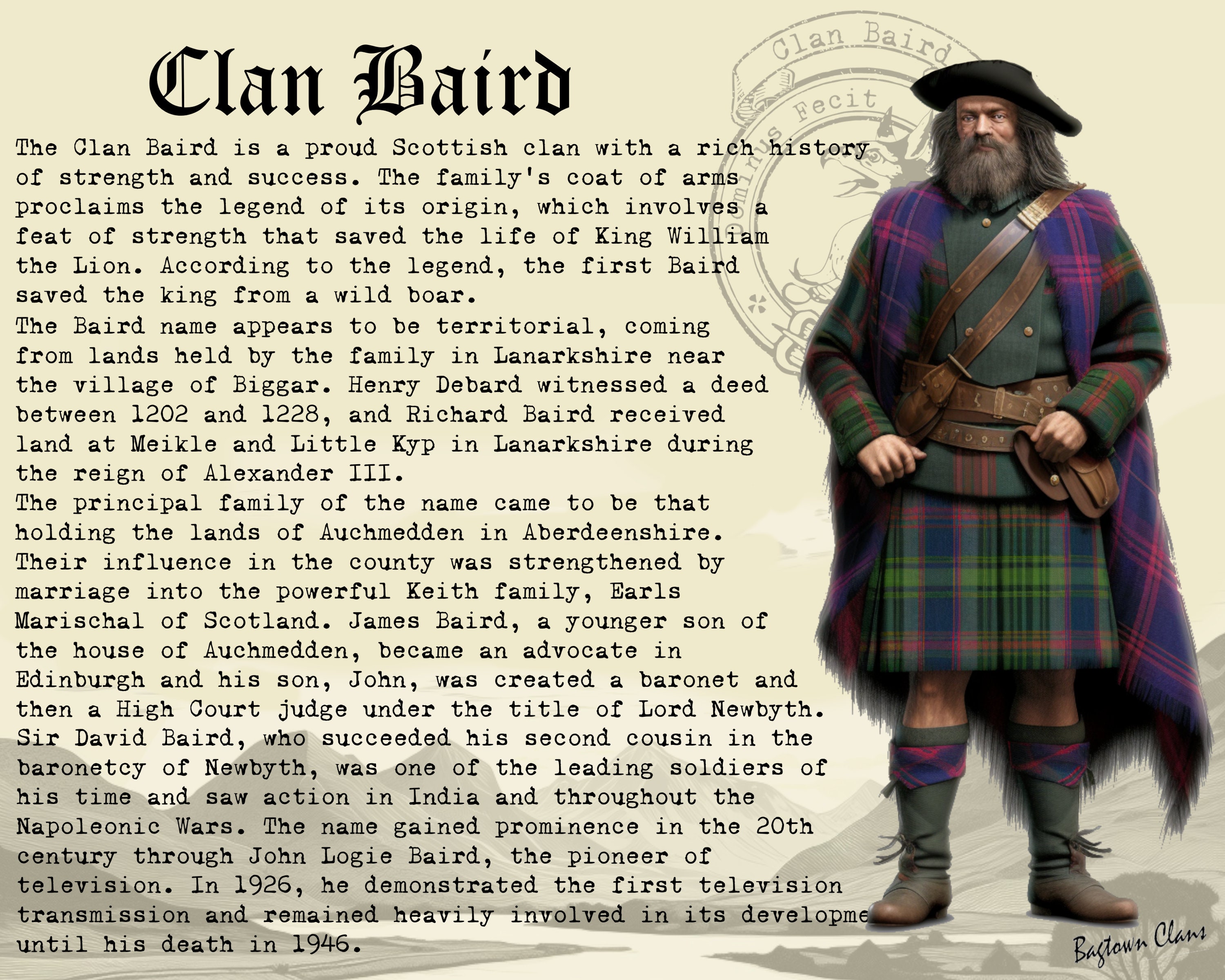 Clan Baird Vintage Poster - Etsy