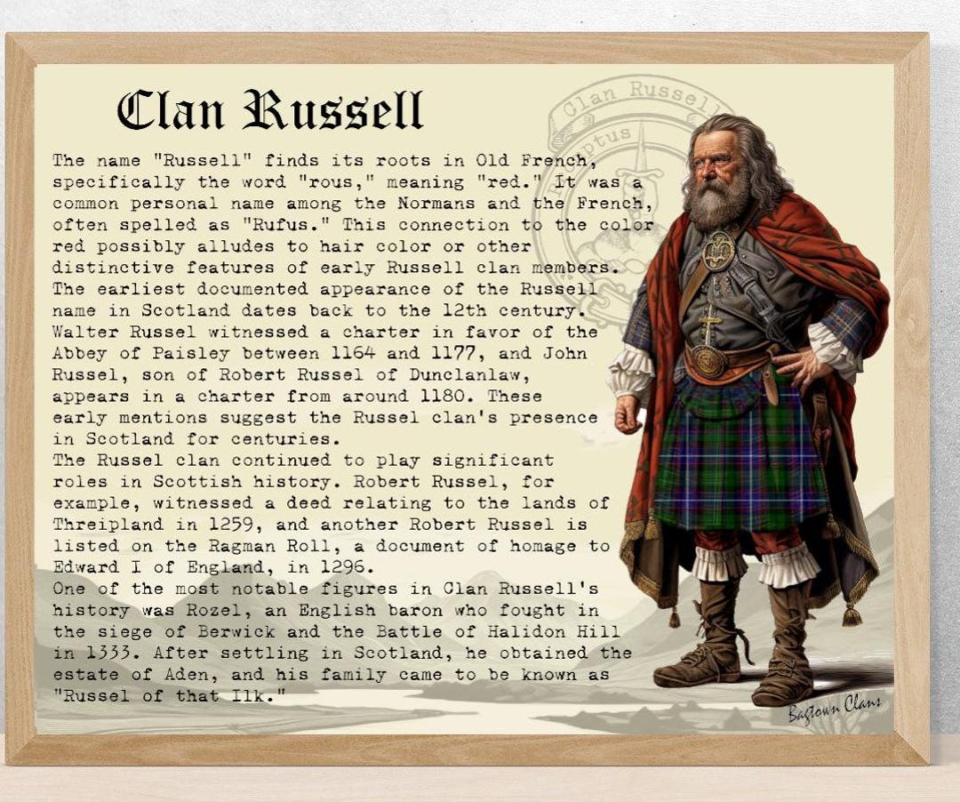 Clan Russell Scottish History Poster - Etsy