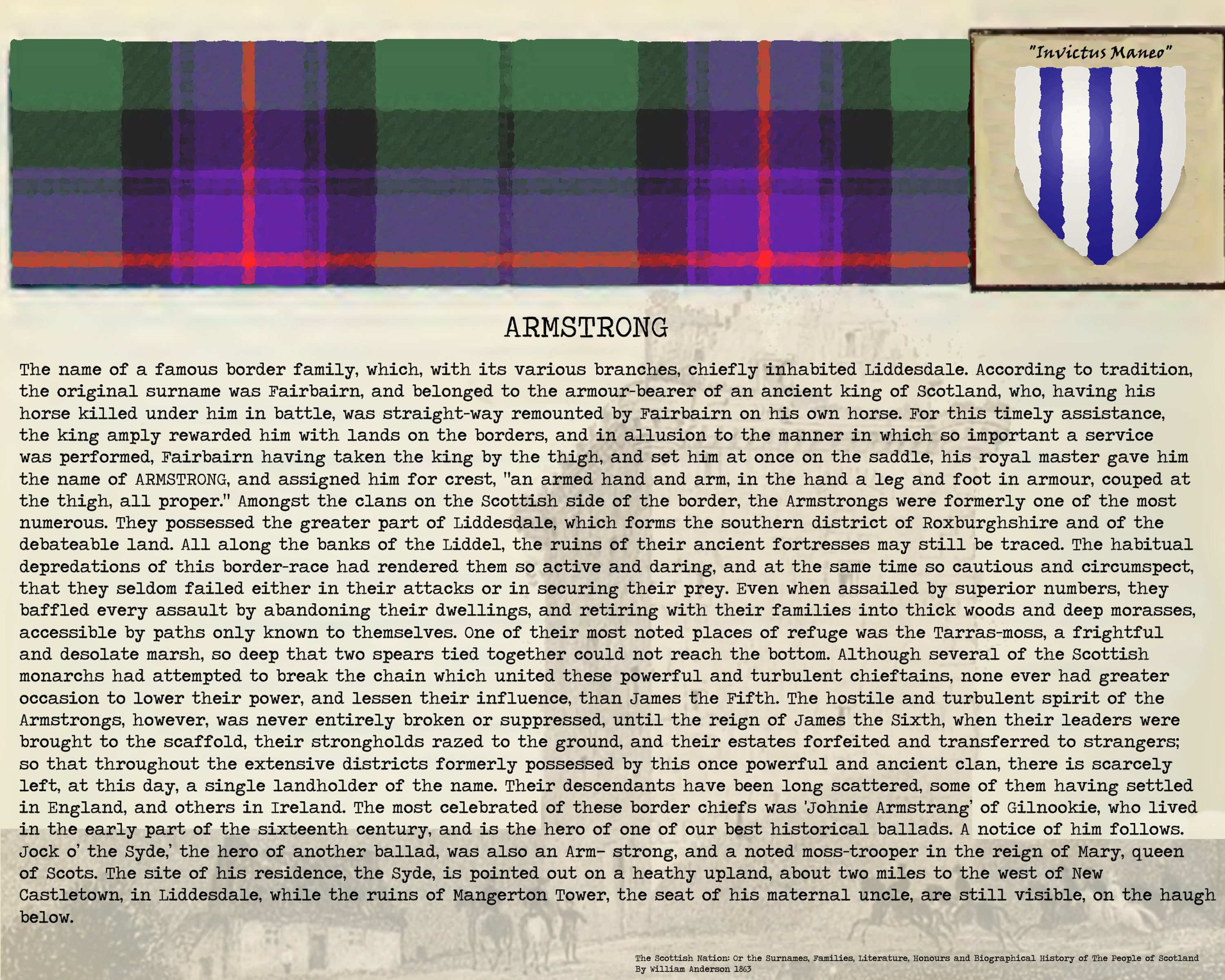 Clan Armstrong Vintage Poster - Etsy