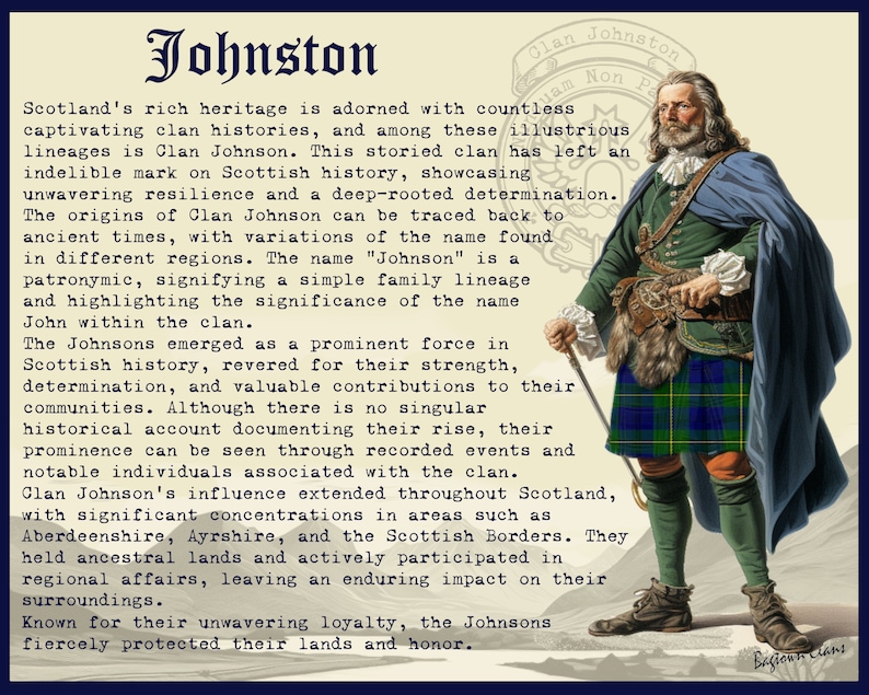 Clan Johnston Scottish History Poster - Etsy