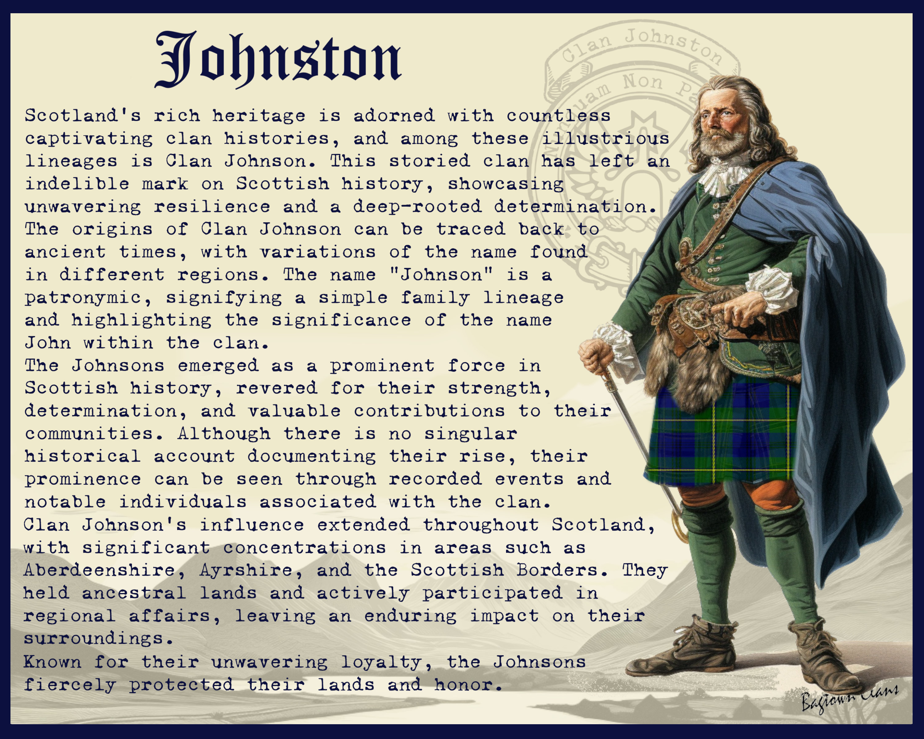 Clan Johnston Scottish History Poster - Etsy