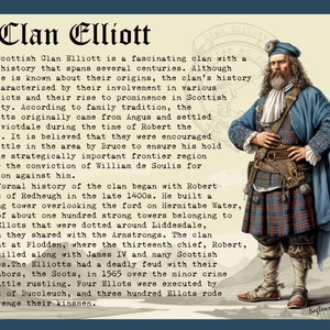 Clan Elliott Scottish History Poster - Etsy