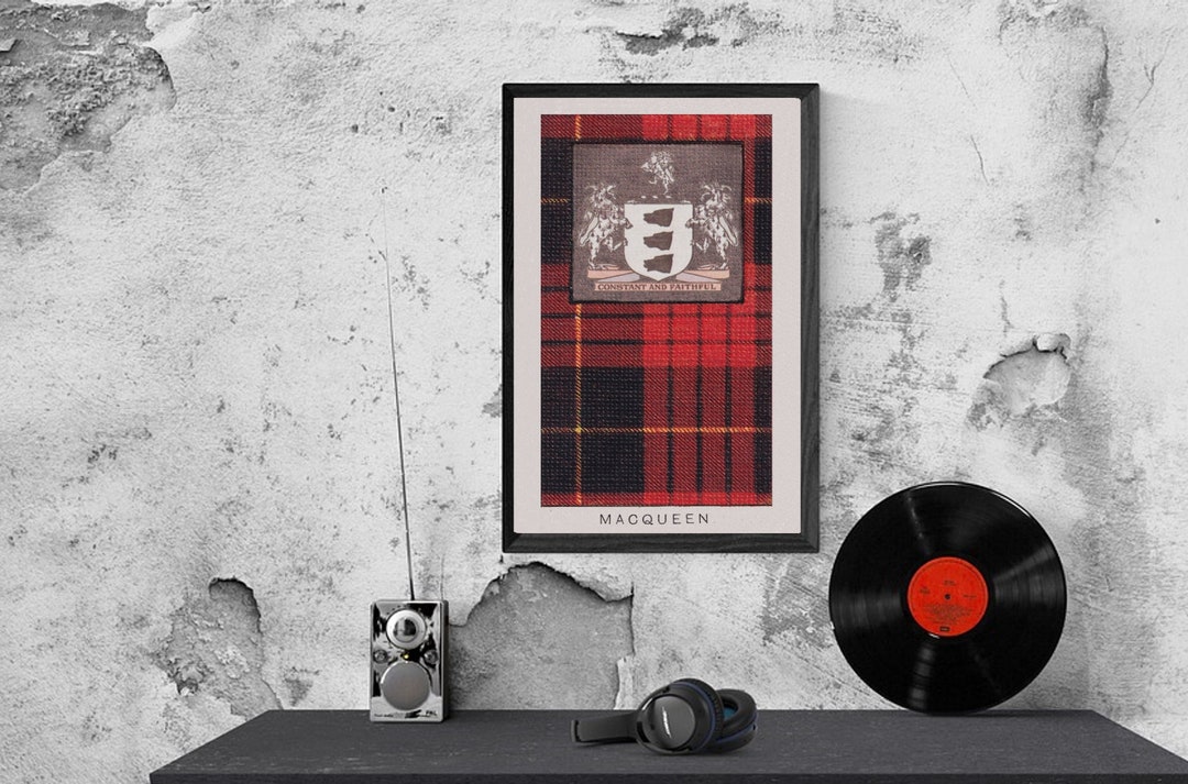 Macqueen Clan Tartan and Coat of Arms Vintage Poster (digital Download ...