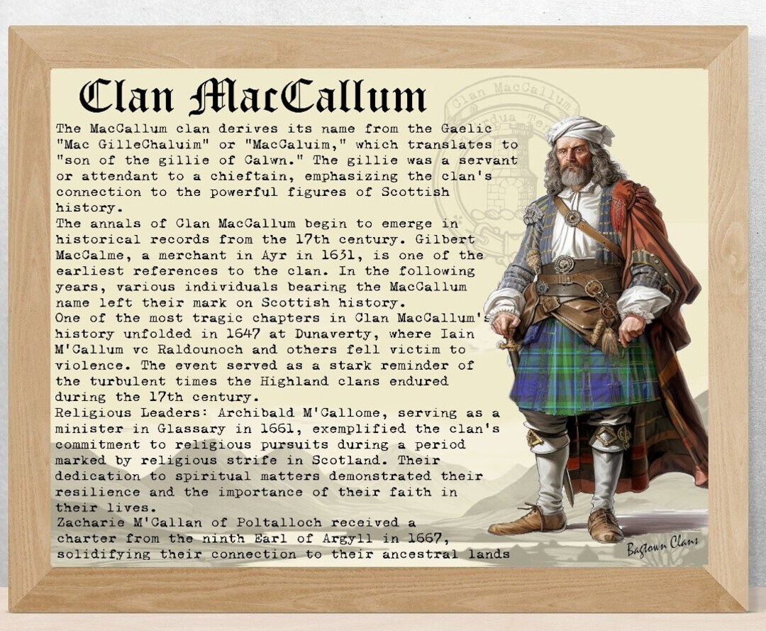 Clan Maccallum Scottish History Poster - Etsy