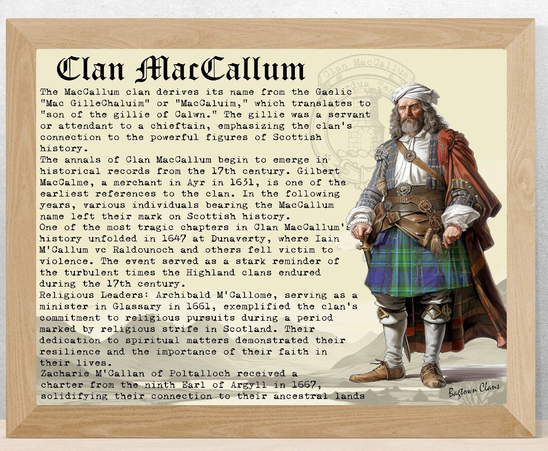 Clan Maccallum Scottish History Poster - Etsy