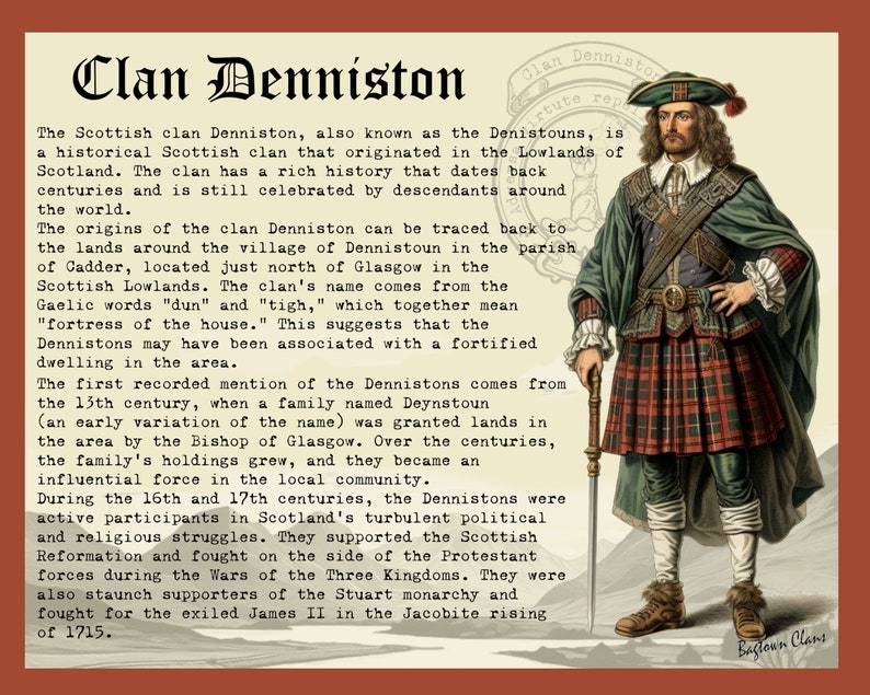 Clan Denniston Scottish History Poster - Etsy