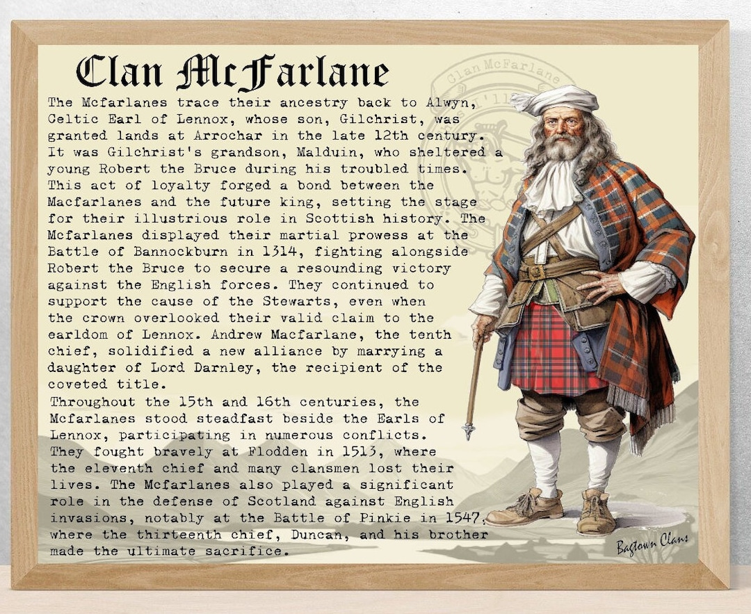 Mcfarlane Scottish Clan History Poster - Etsy