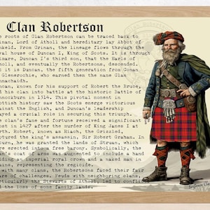 Clan Robertson Scottish History Poster - Etsy