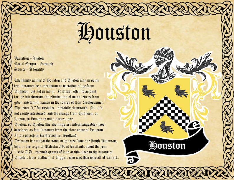Houston Coat of Arms Vintage Poster - Etsy