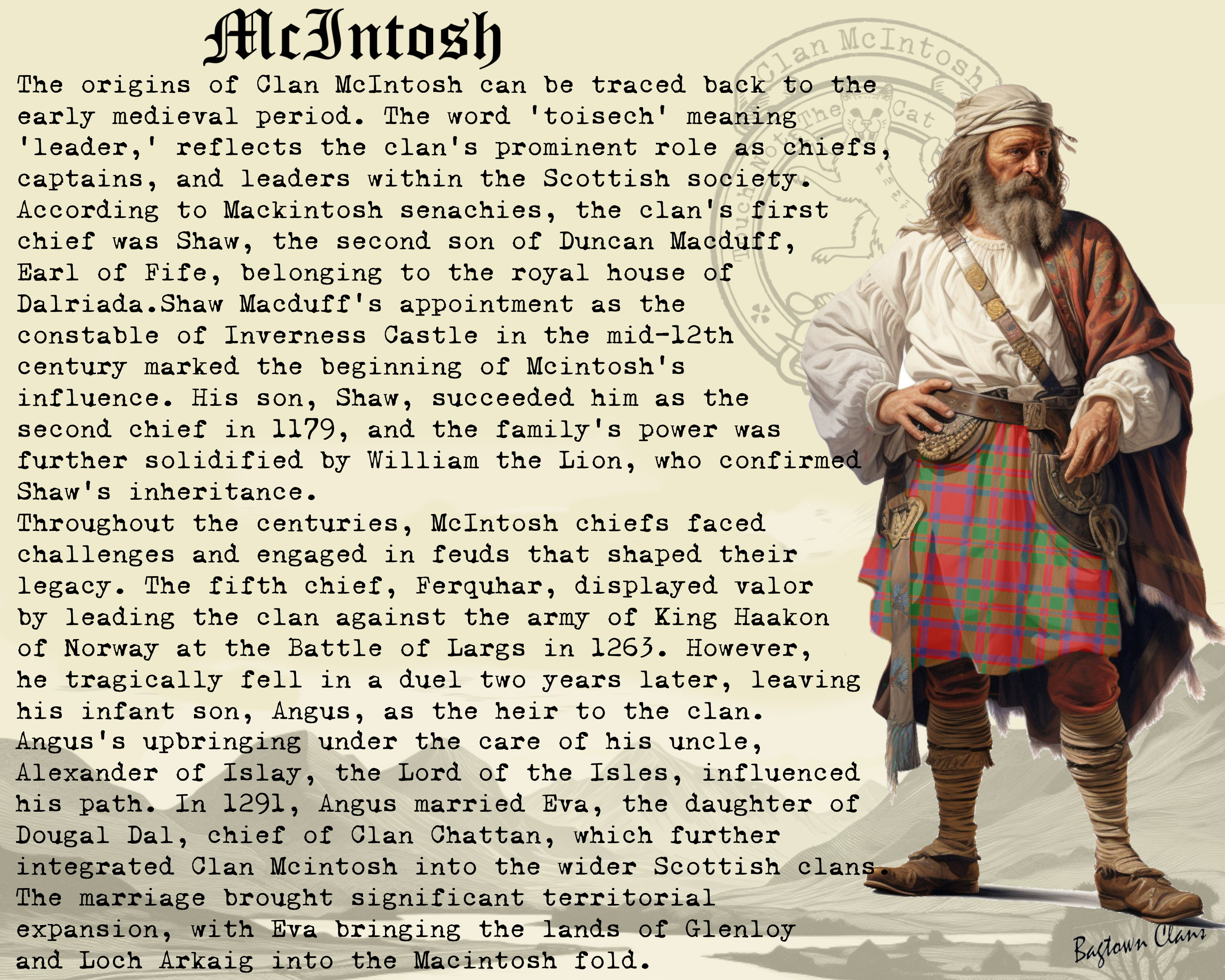Mcintosh Scottish Clan History Poster - Etsy