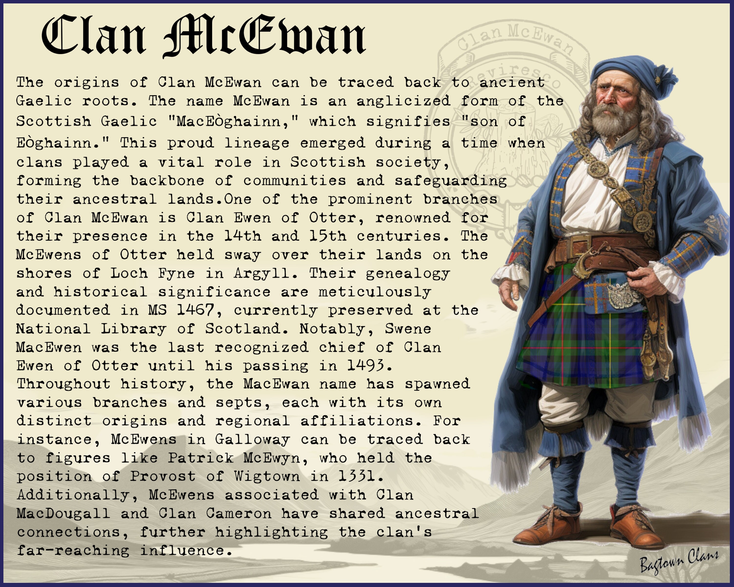 Mcewan Scottish Clan History Poster - Etsy
