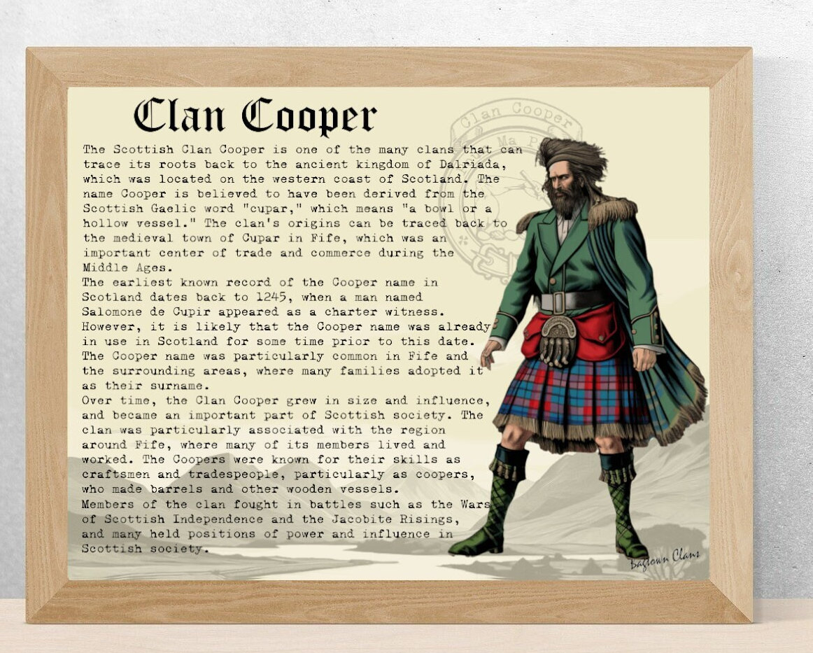 Clan Cooper Scottish History Poster - Etsy