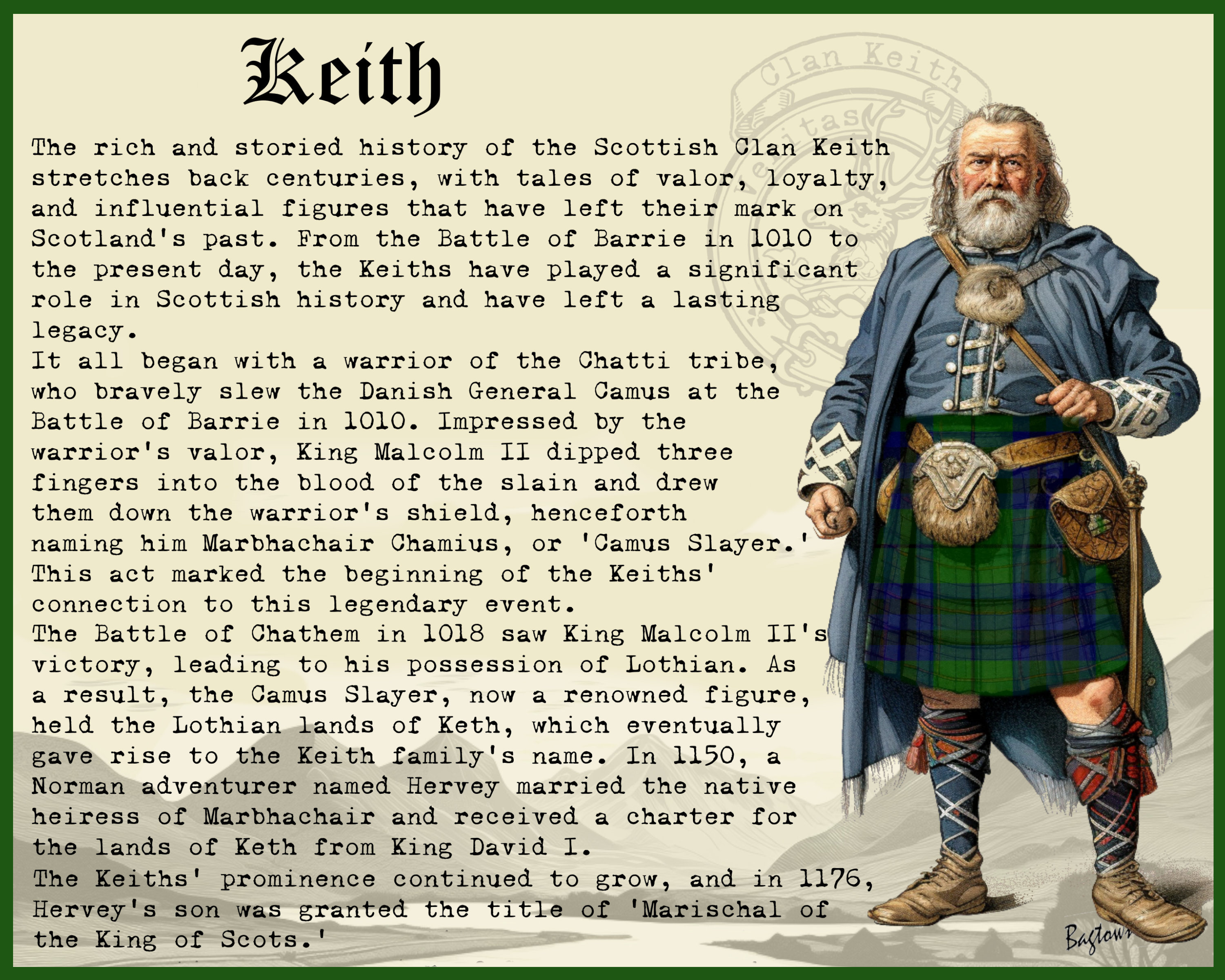 Clan Keith Scottish History Poster - Etsy