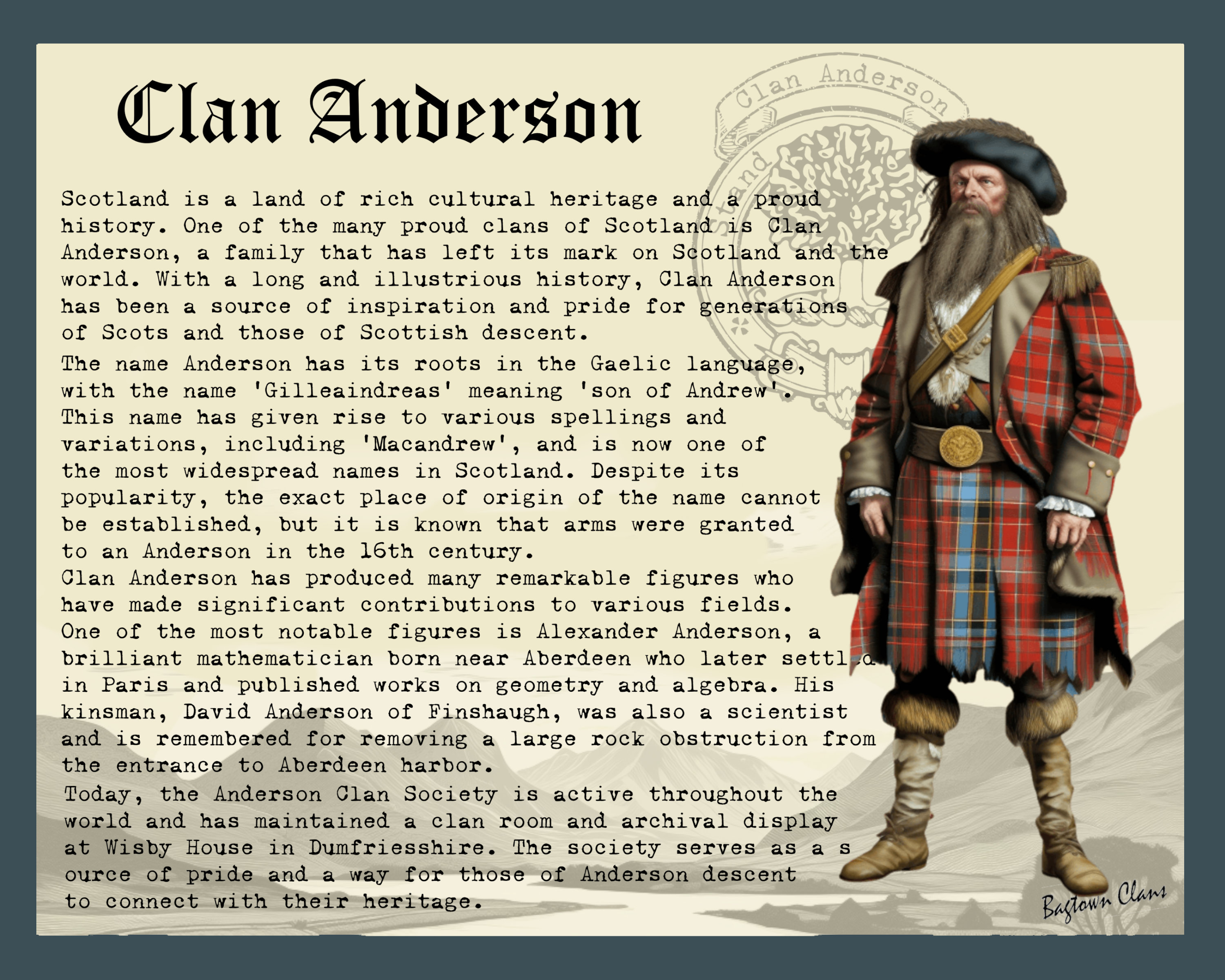 Clan Anderson Vintage Poster - Etsy
