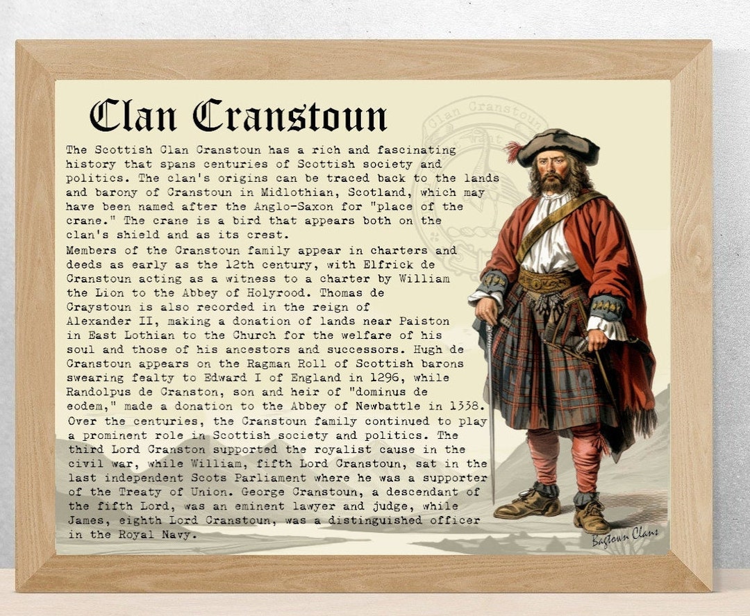 Clan Cranstoun Scottish History Poster - Etsy