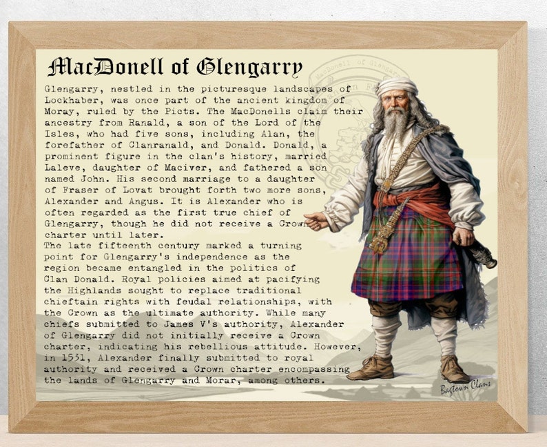 Macdonell of Glengarry Scottish Clan History Poster - Etsy