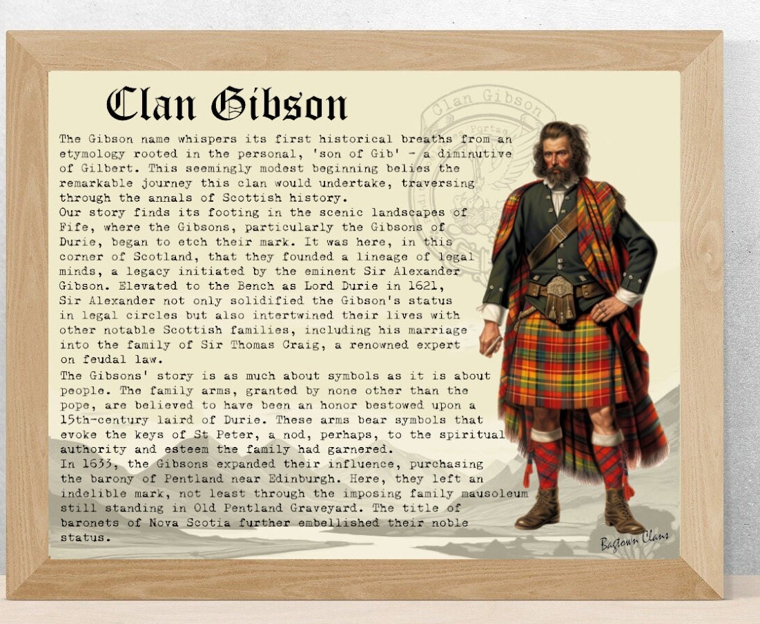 Clan Gibson Scottish History Poster - Etsy