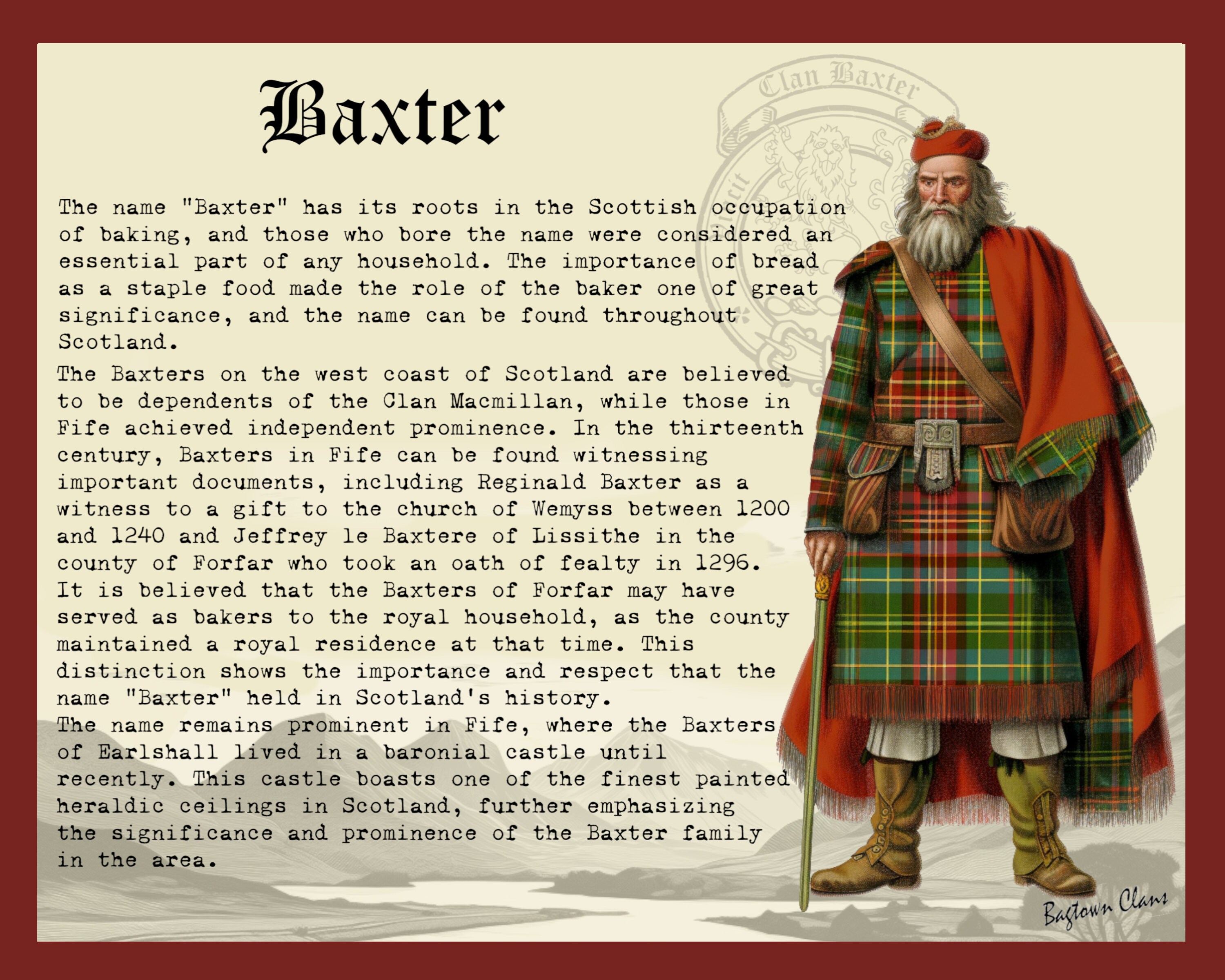 Clan Baxter Vintage Poster - Etsy