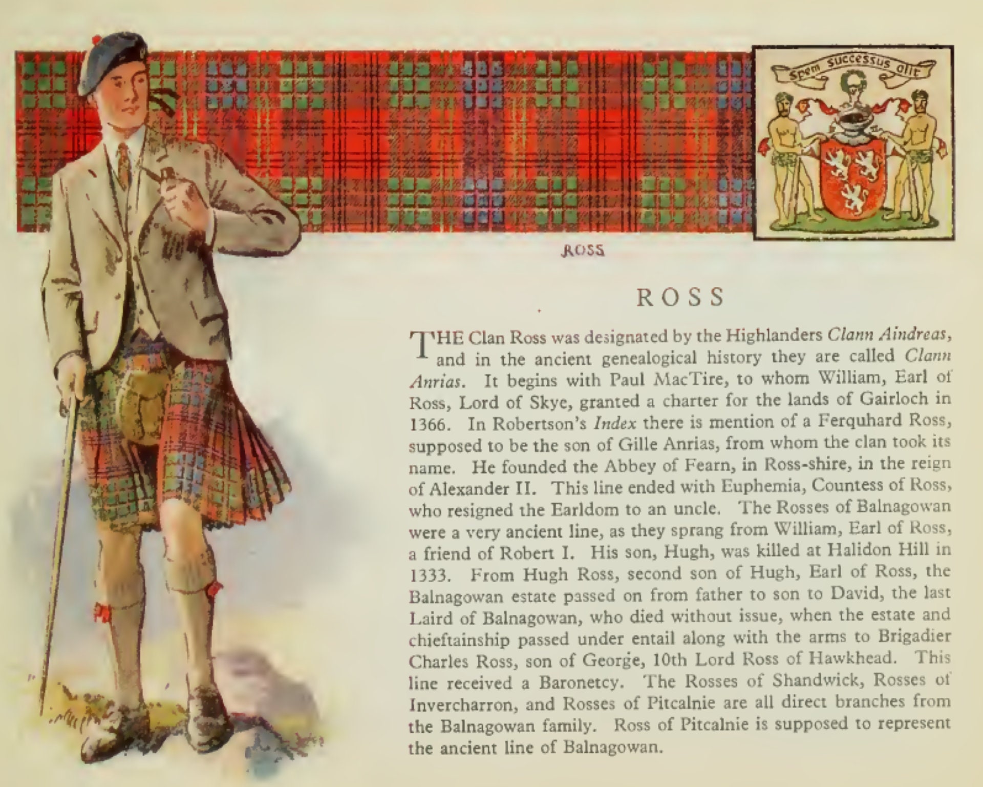 Clan Ross Vintage Poster - Etsy