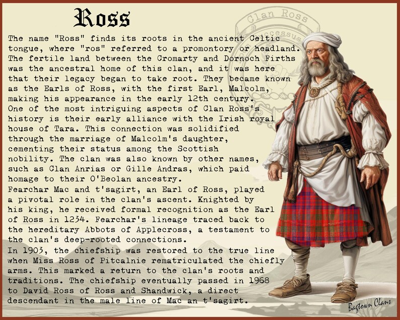 Clan Ross Scottish History Poster - Etsy