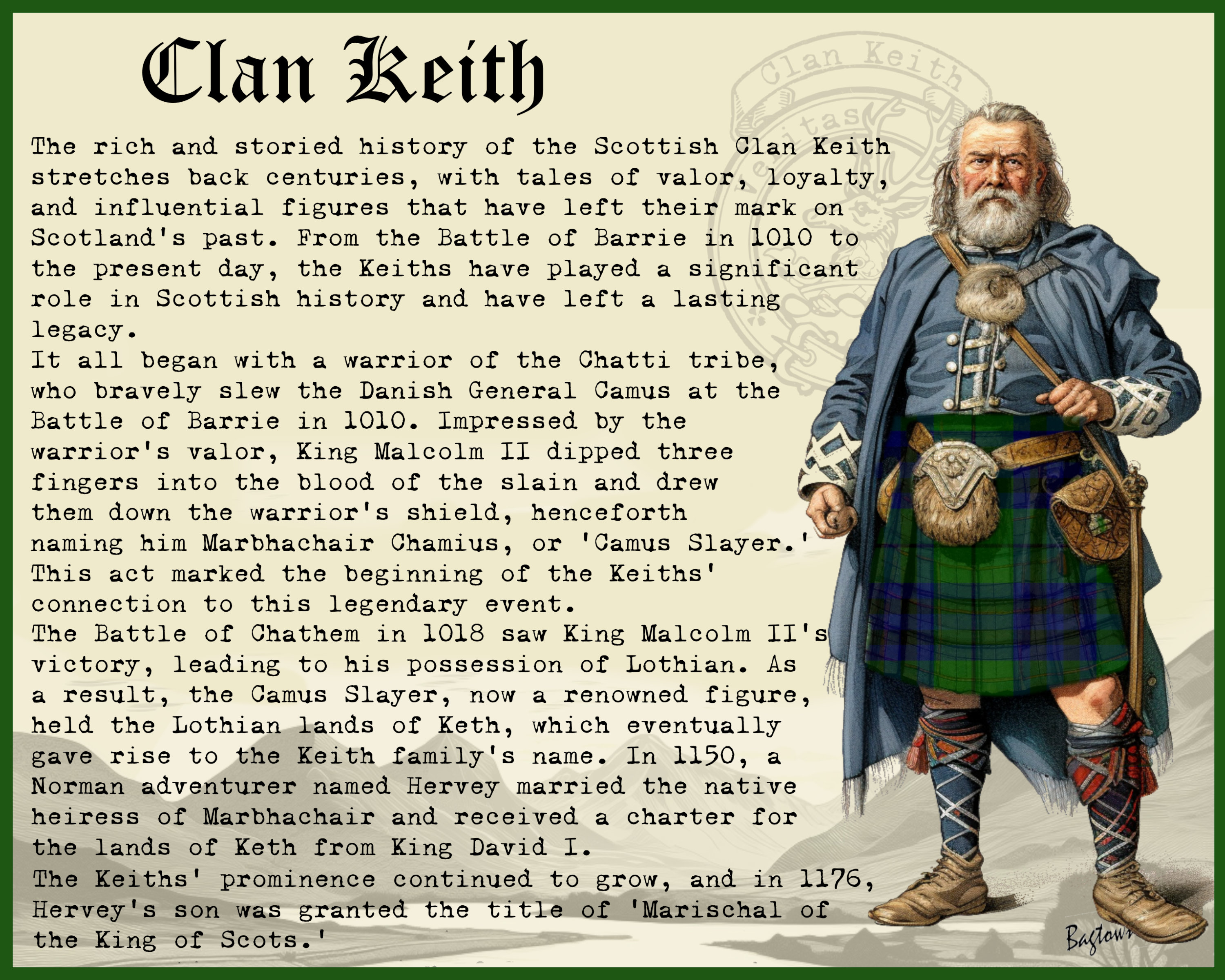 Clan Keith Scottish History Poster - Etsy