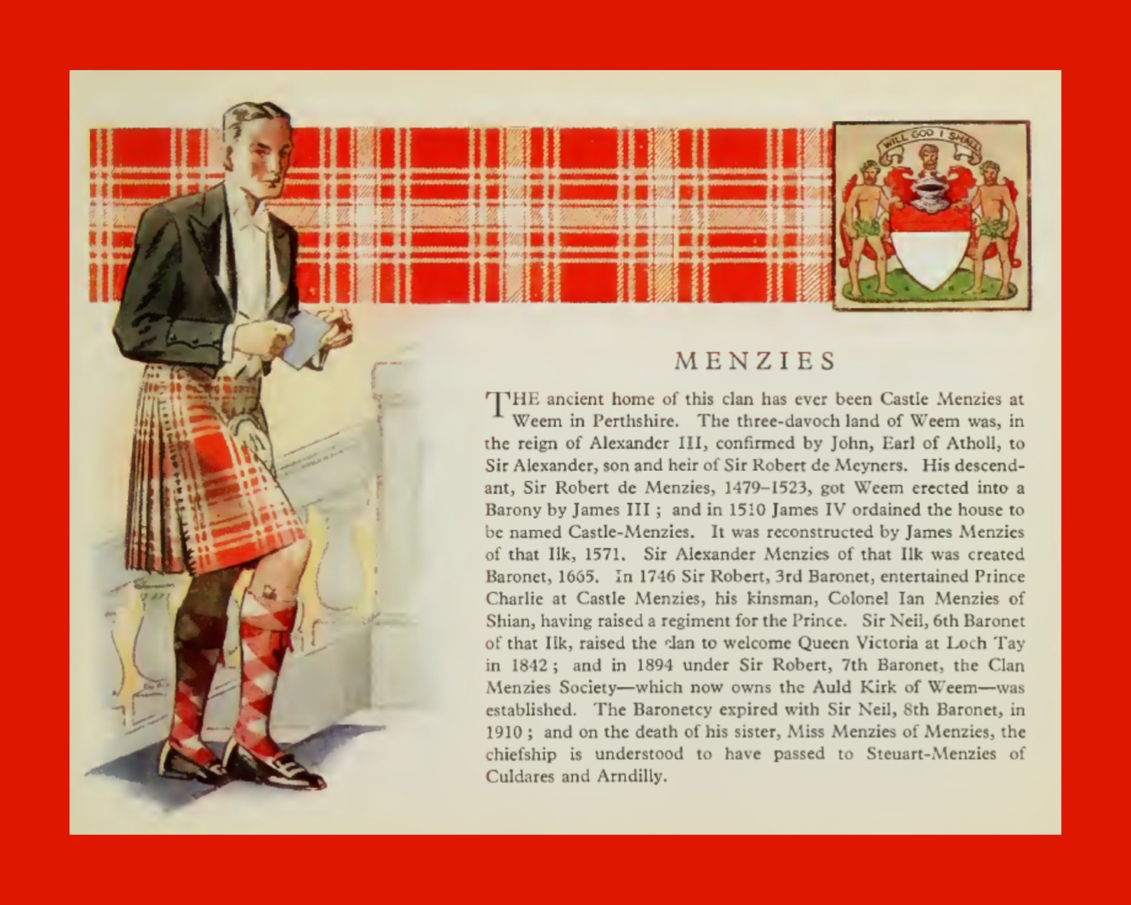 Clan Menzies Vintage Poster - Etsy
