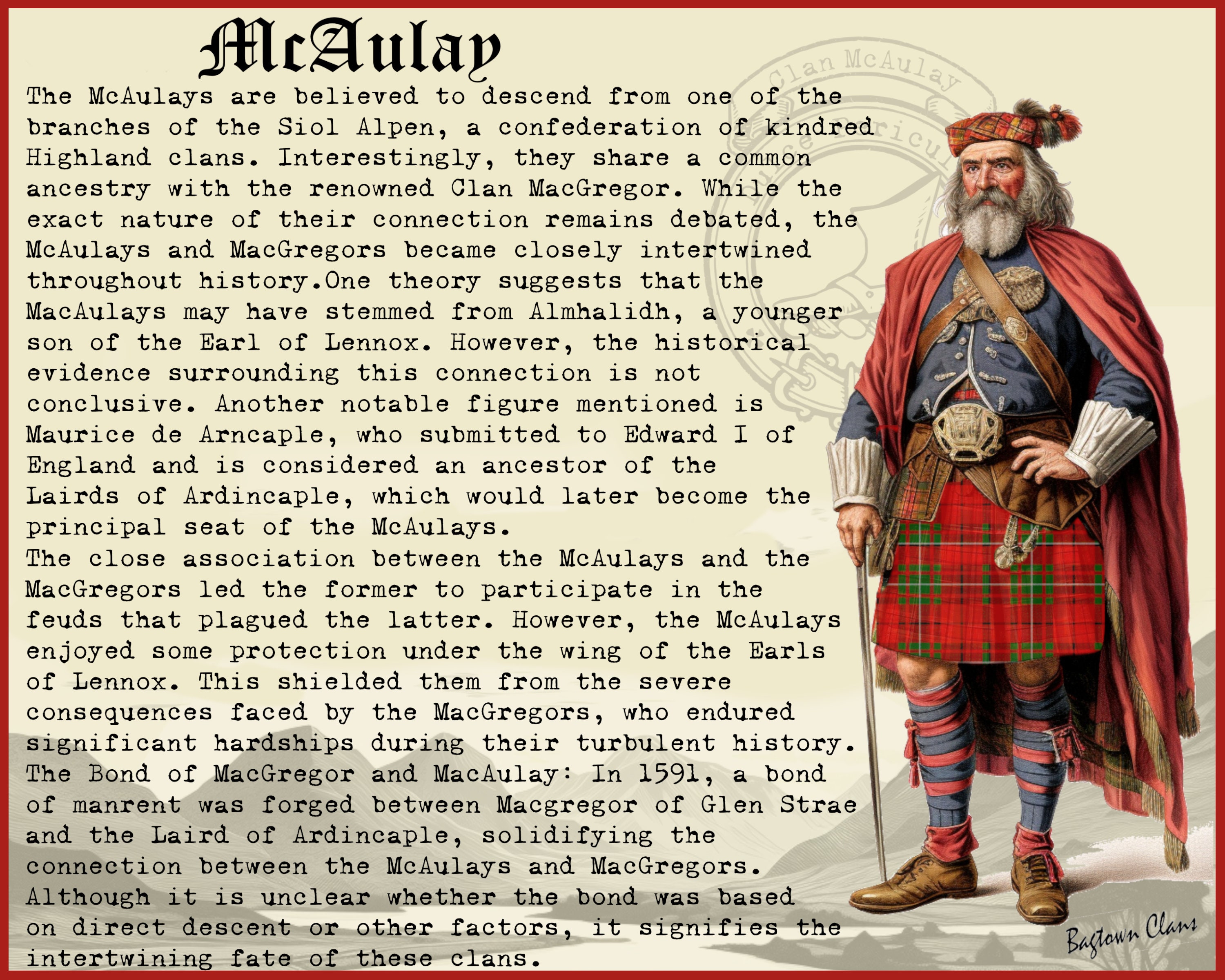 Clan Mcaulay Scottish History Poster - Etsy