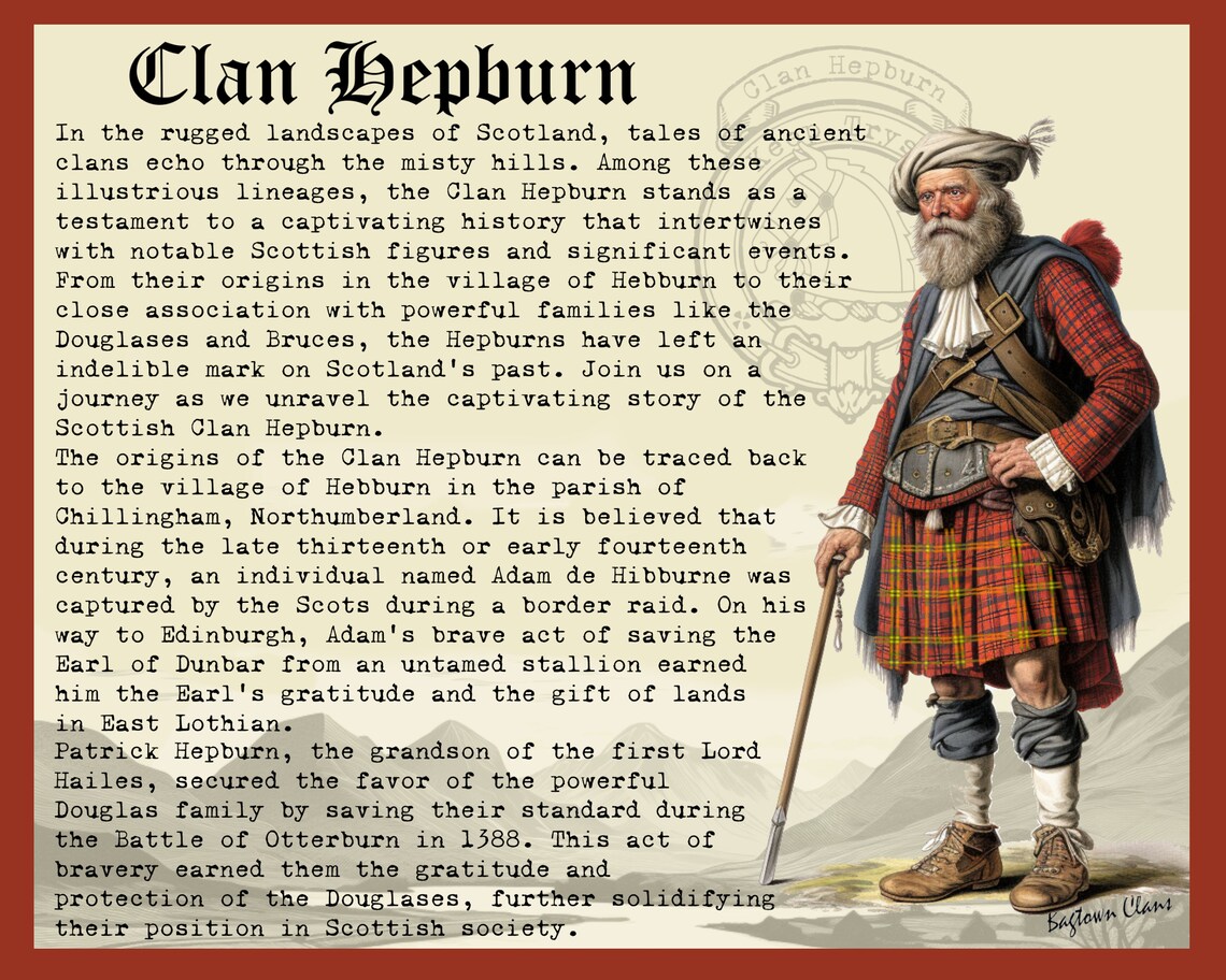 Clan Hepburn Scottish History Poster - Etsy