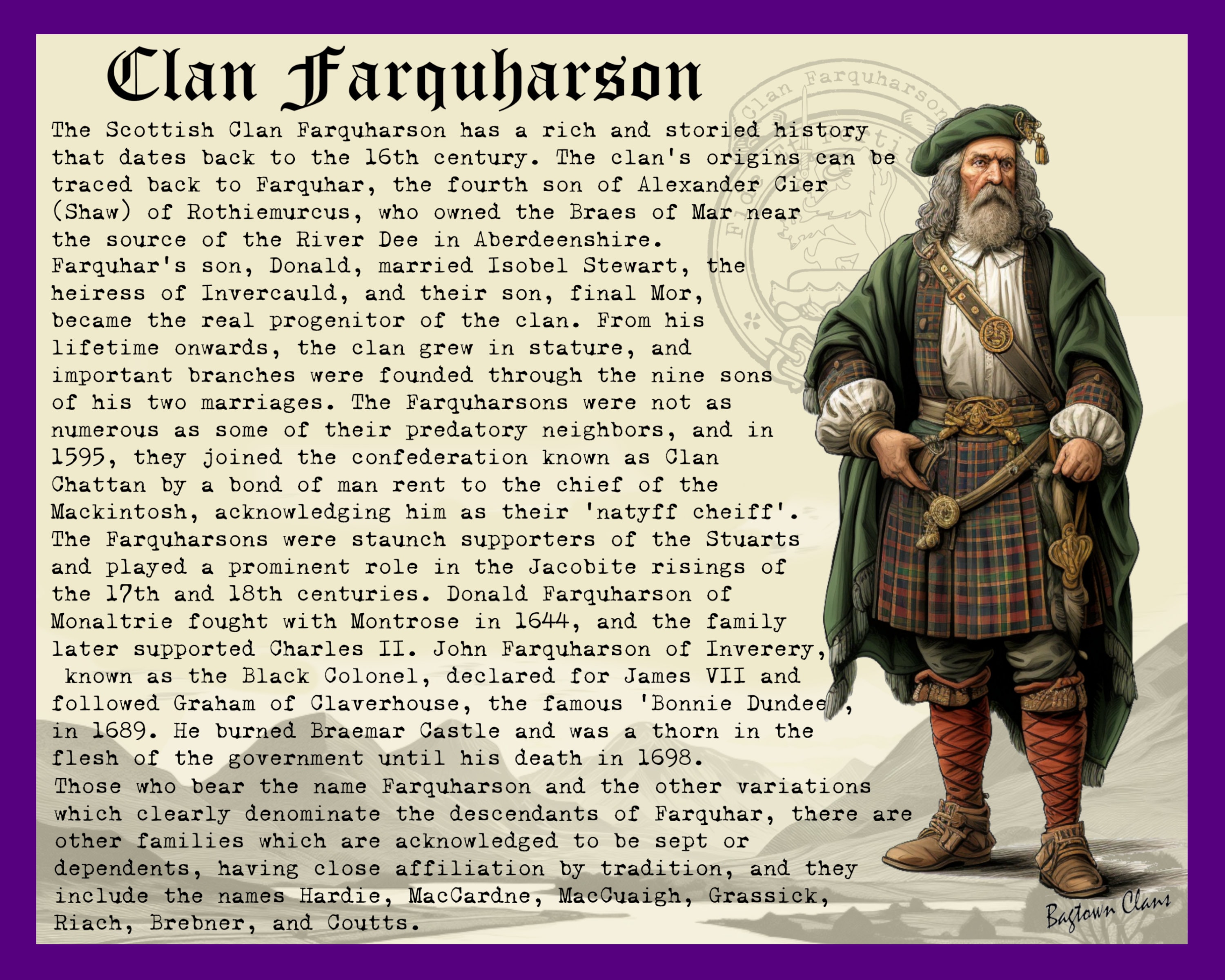 Clan Farquharson Scottish History Poster - Etsy