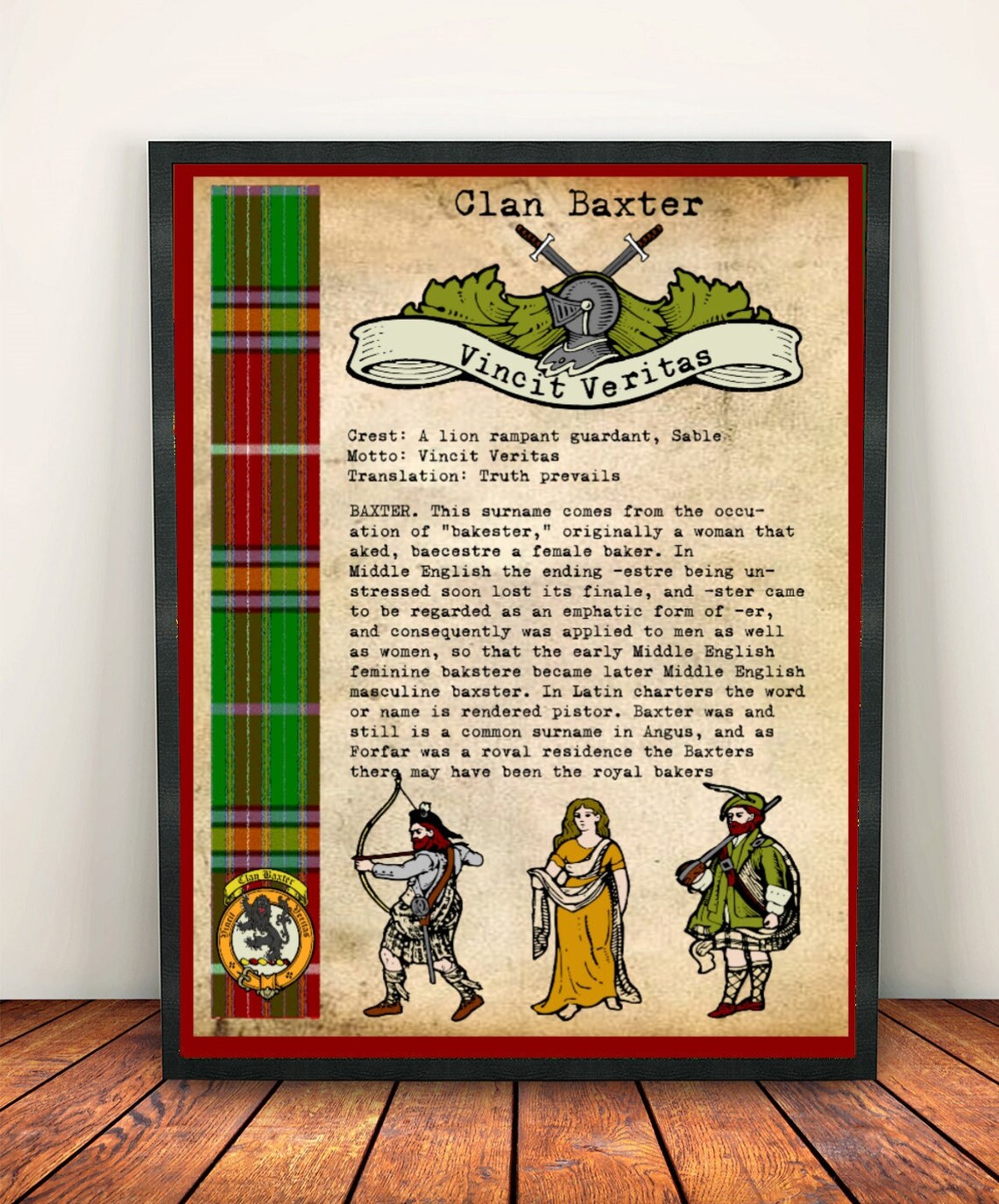 Clan Baxter Vintage Poster digital Download - Etsy