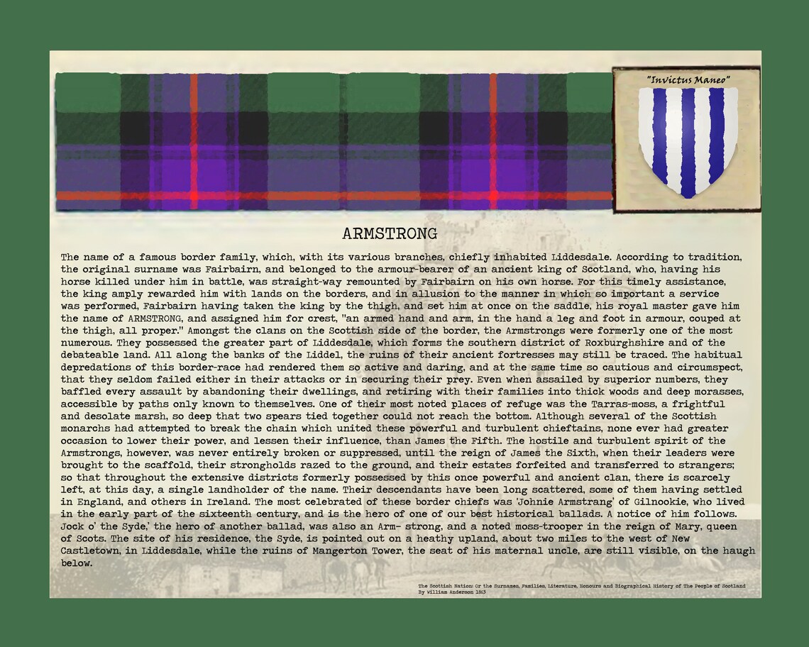 Clan Armstrong Vintage Poster - Etsy