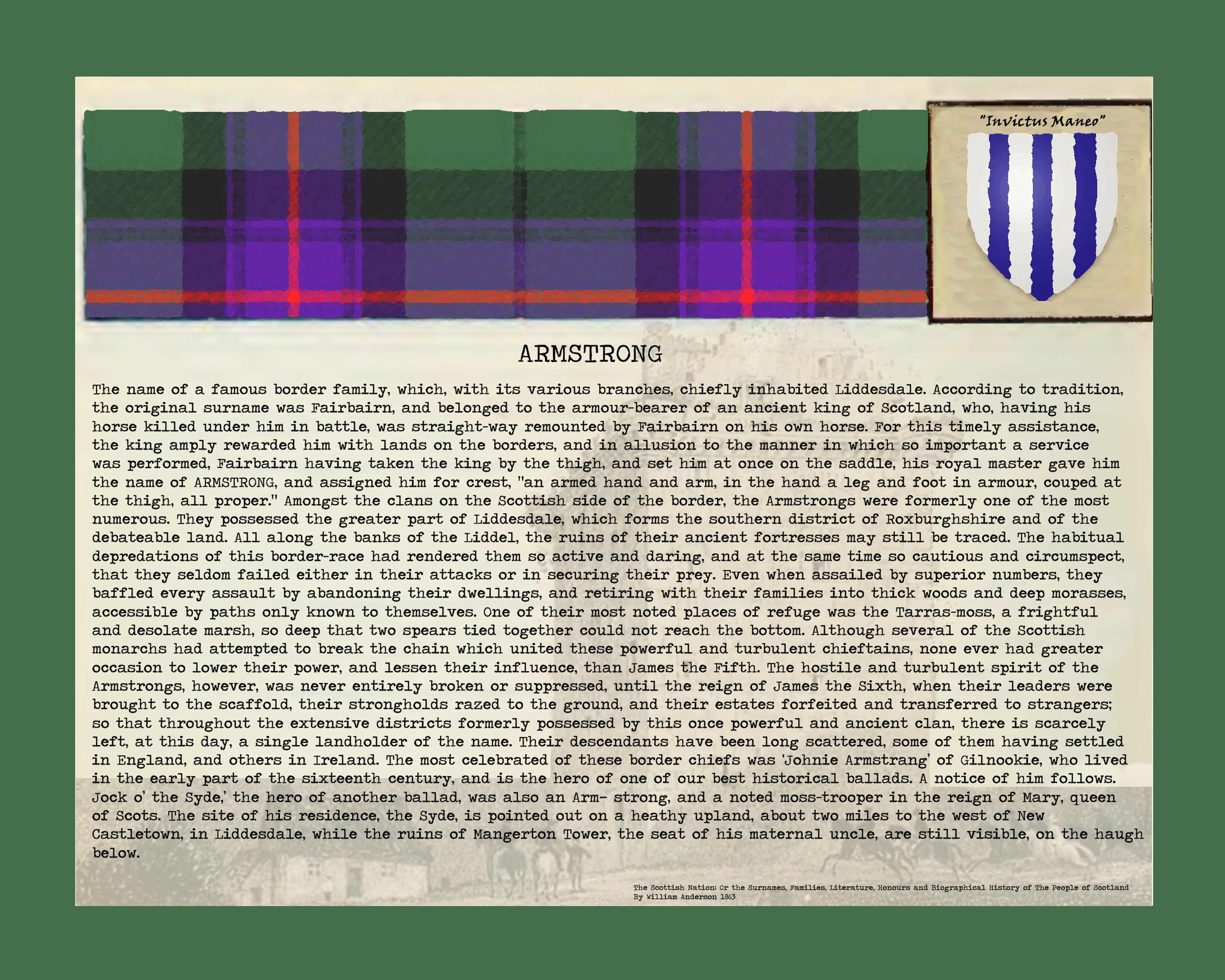 Clan Armstrong Vintage Poster - Etsy