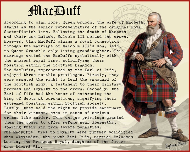 Macduff Scottish Clan History Poster - Etsy