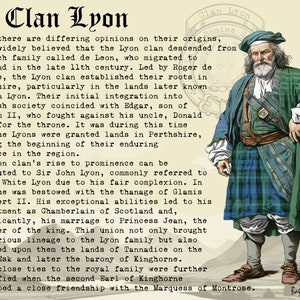 Clan Lyon Scottish History Poster - Etsy