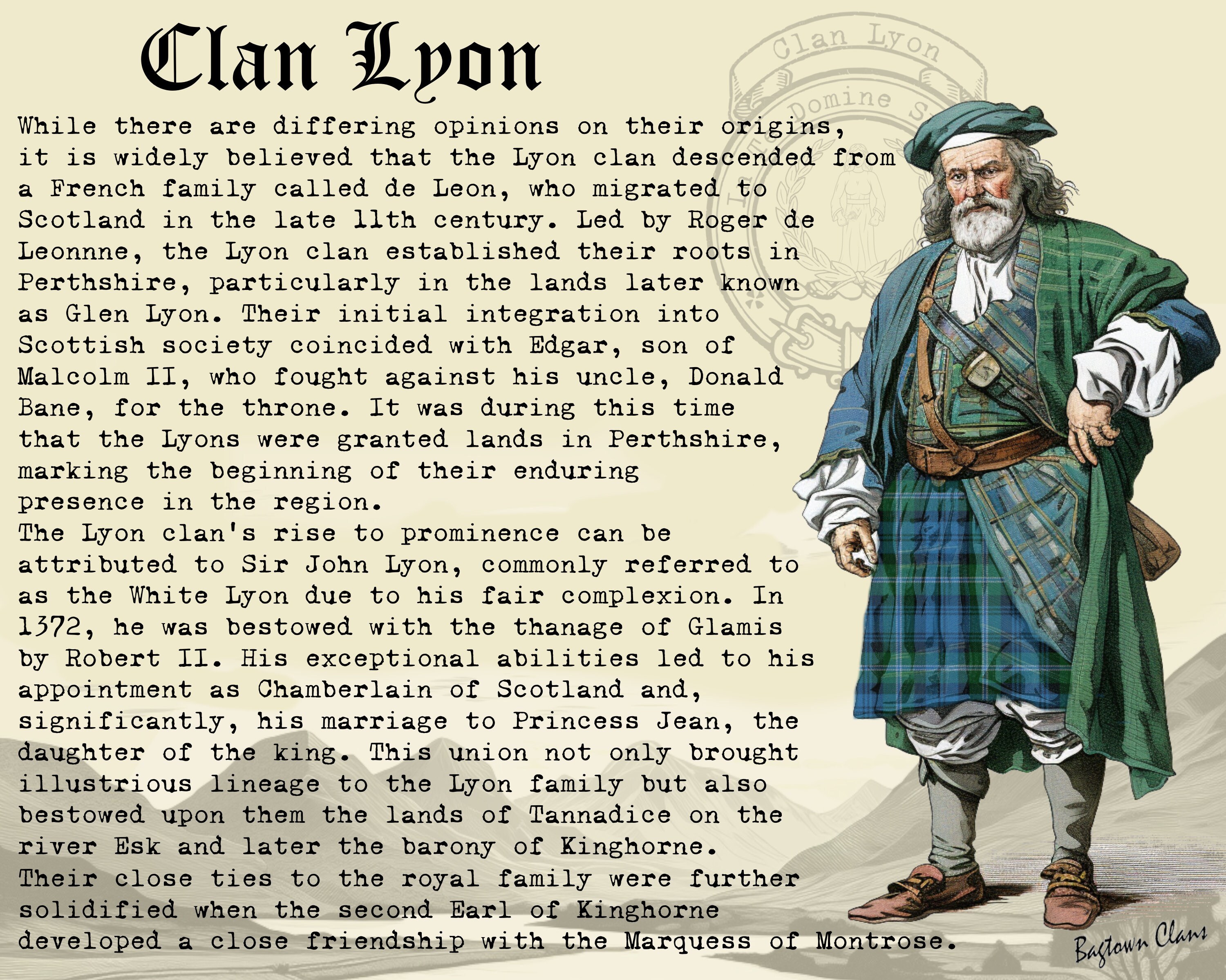 Clan Lyon Scottish History Poster - Etsy