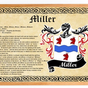 Miller Coat of Arms Vintage Poster - Etsy