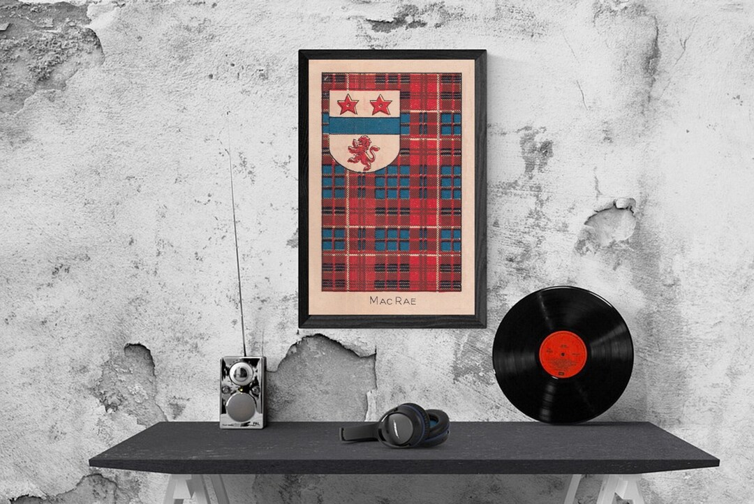 Macrae Clan Tartan and Coat of Arms Vintage Poster - Etsy