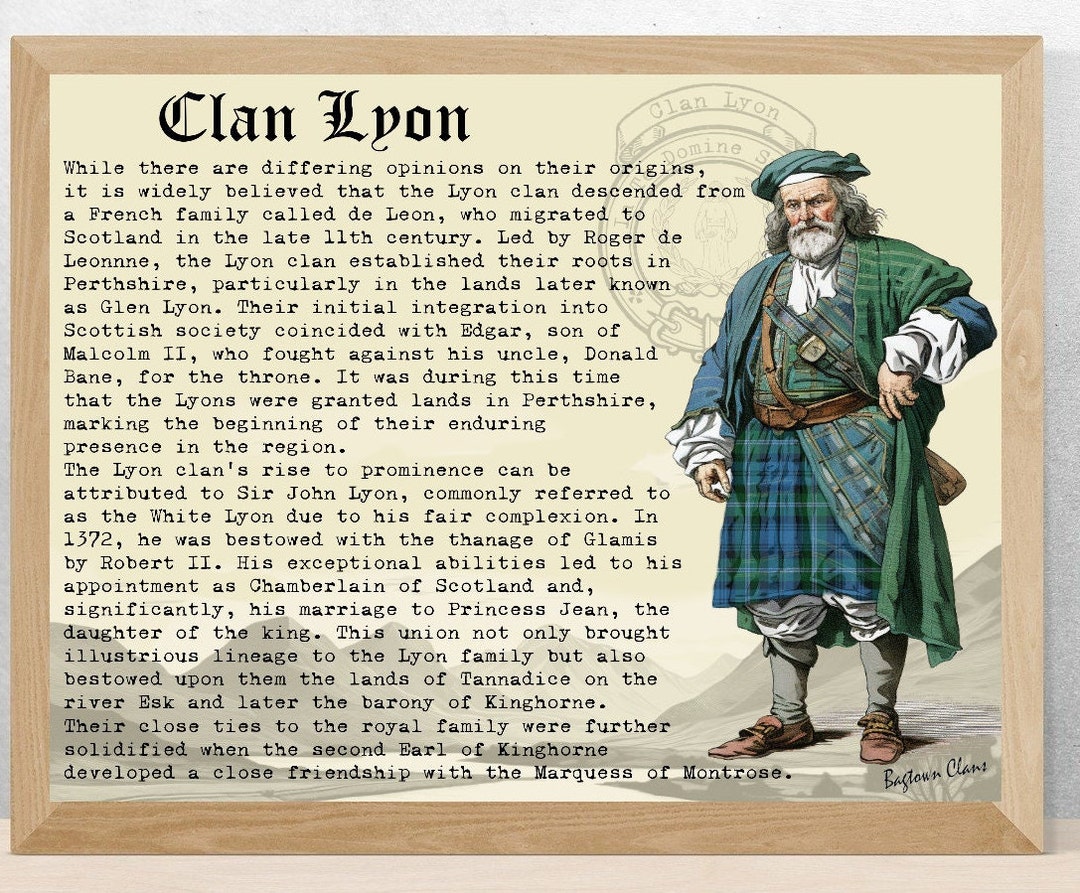 Clan Lyon Scottish History Poster - Etsy