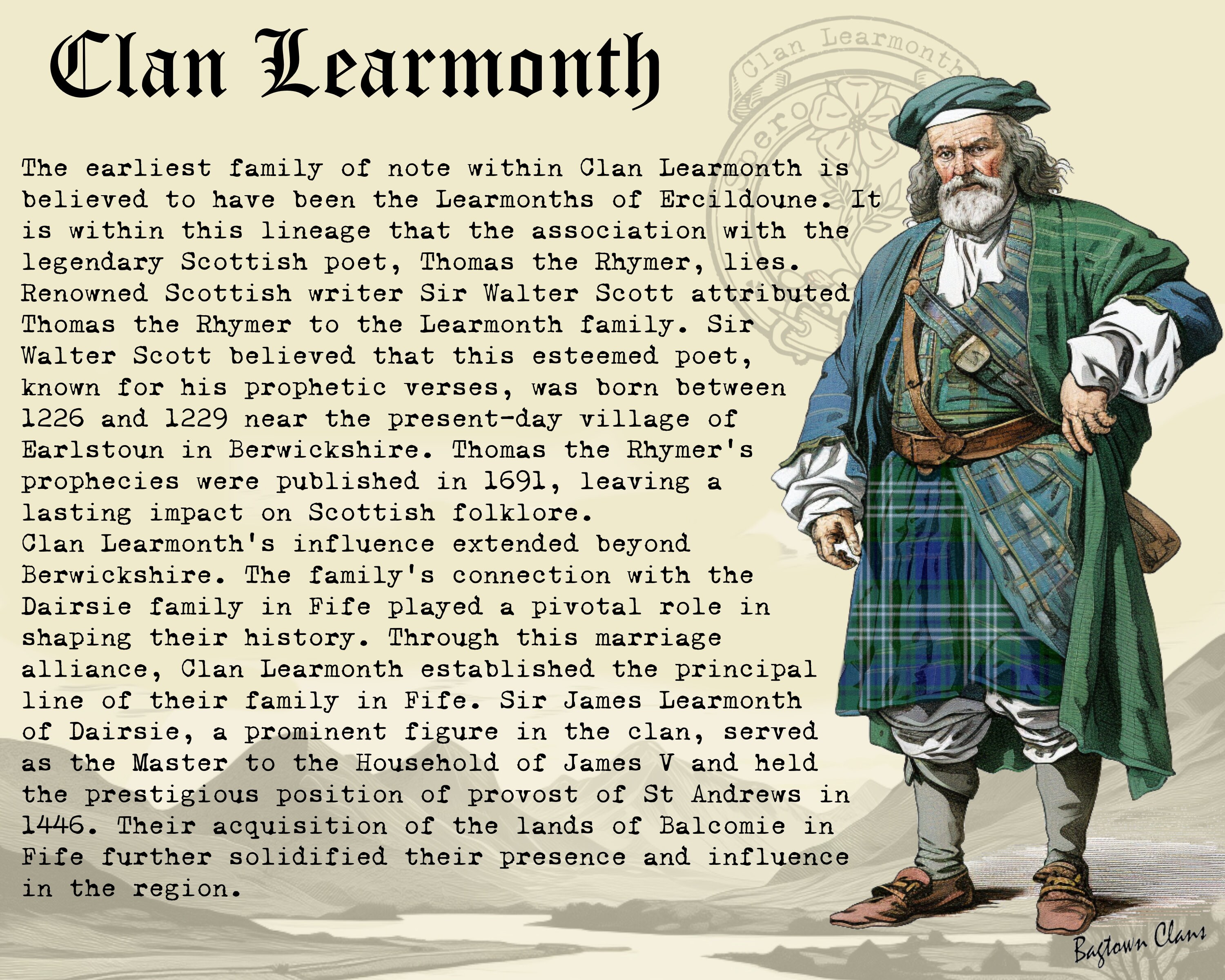 Clan Learmonth Scottish History Poster - Etsy