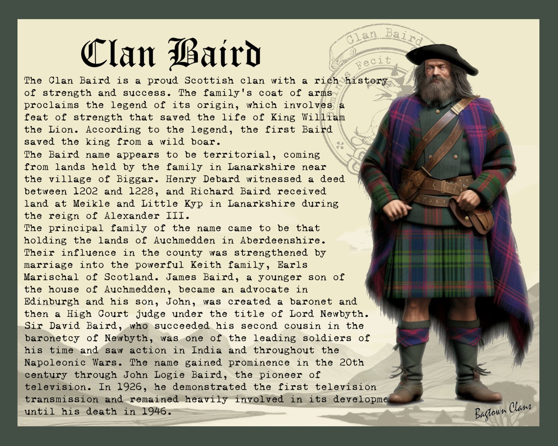 Clan Baird Vintage Poster - Etsy