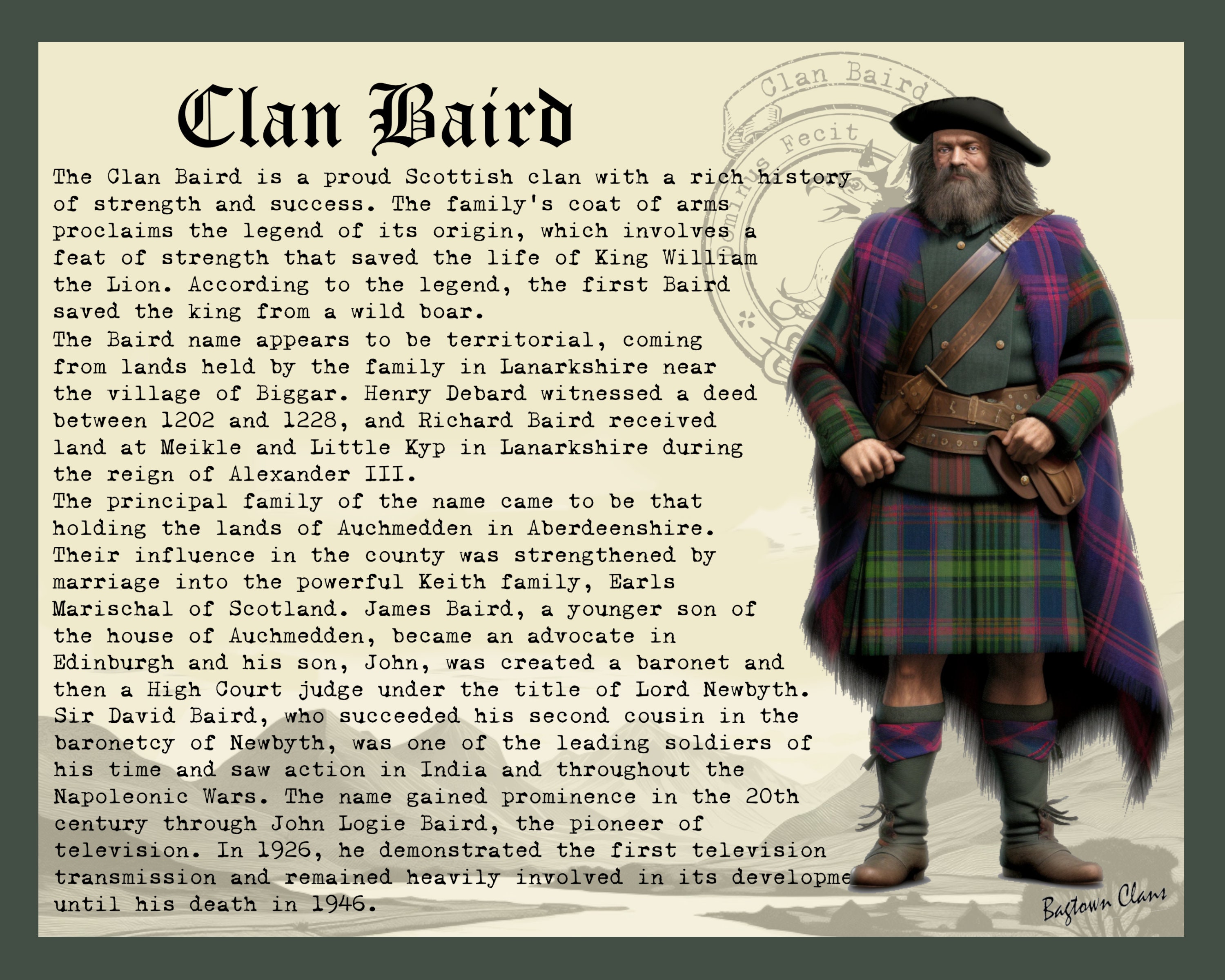 Clan Baird Vintage Poster - Etsy