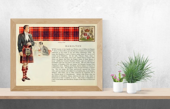 Clan Hamilton Vintage Poster | Etsy