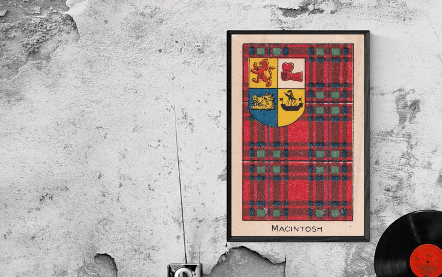 Macintosh Clan Tartan and Coat of Arms Vintage Poster digital Download ...