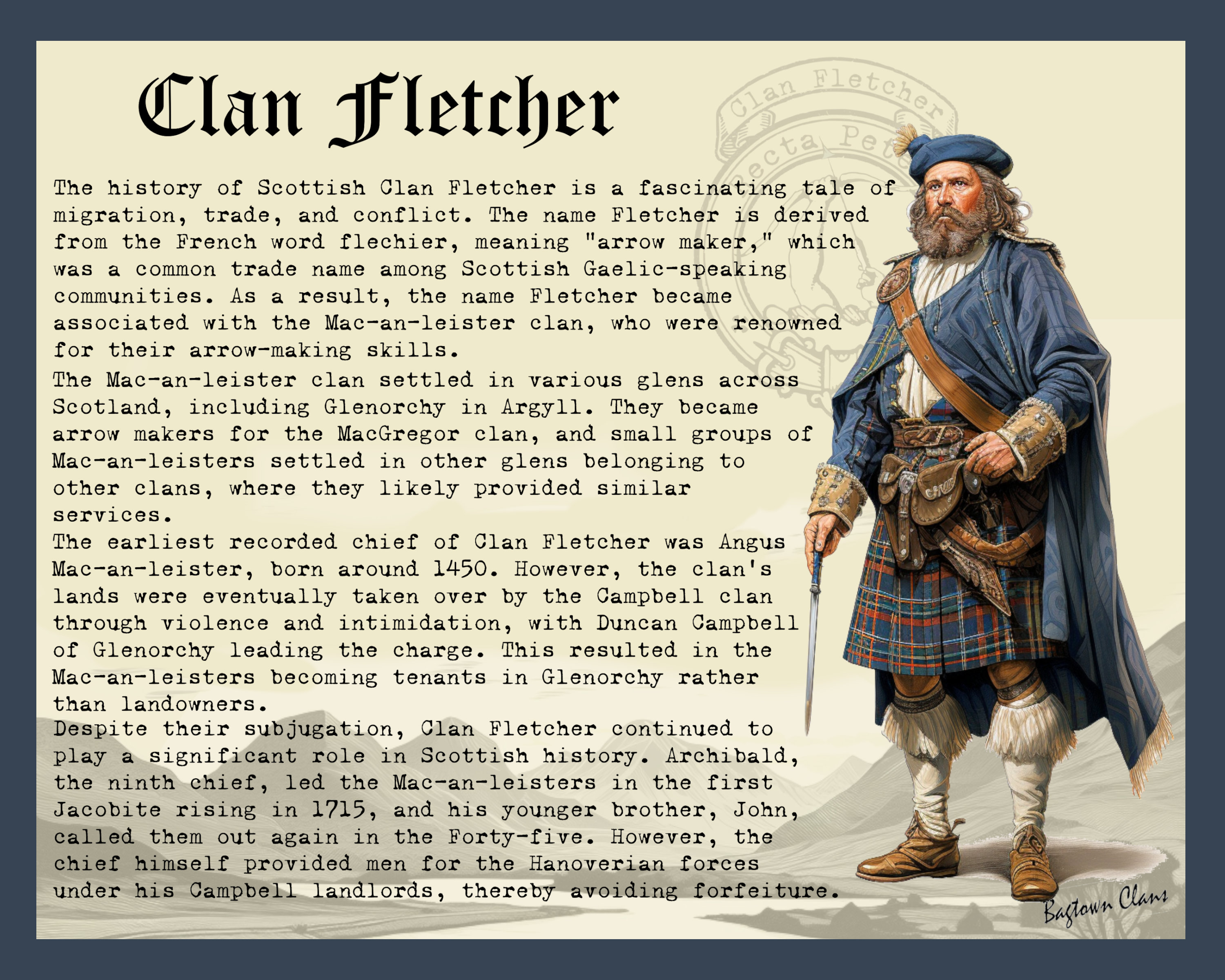 Clan Fletcher Scottish History Poster - Etsy
