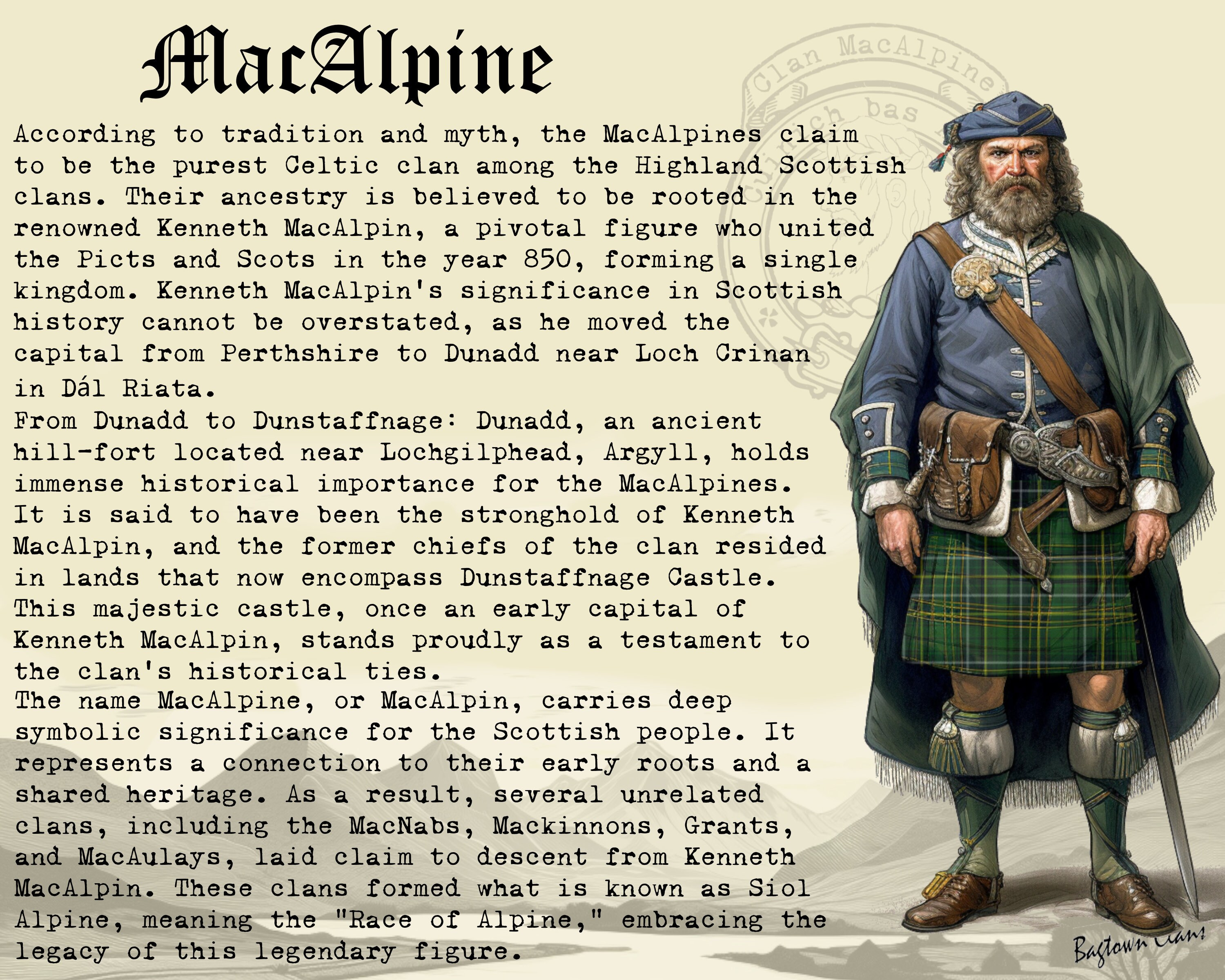 Clan Macalpine Scottish History Poster - Etsy