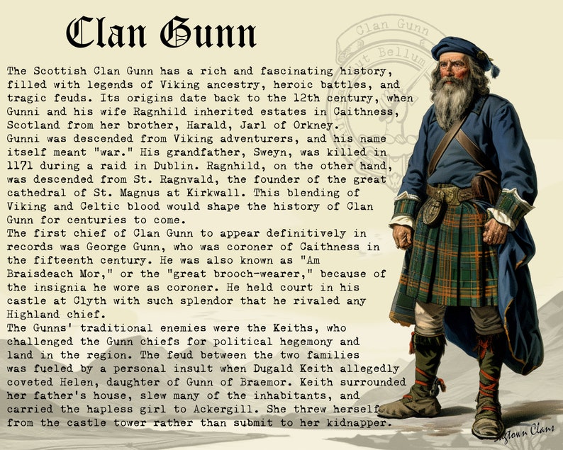 Clan Gunn Scottish History Poster - Etsy UK
