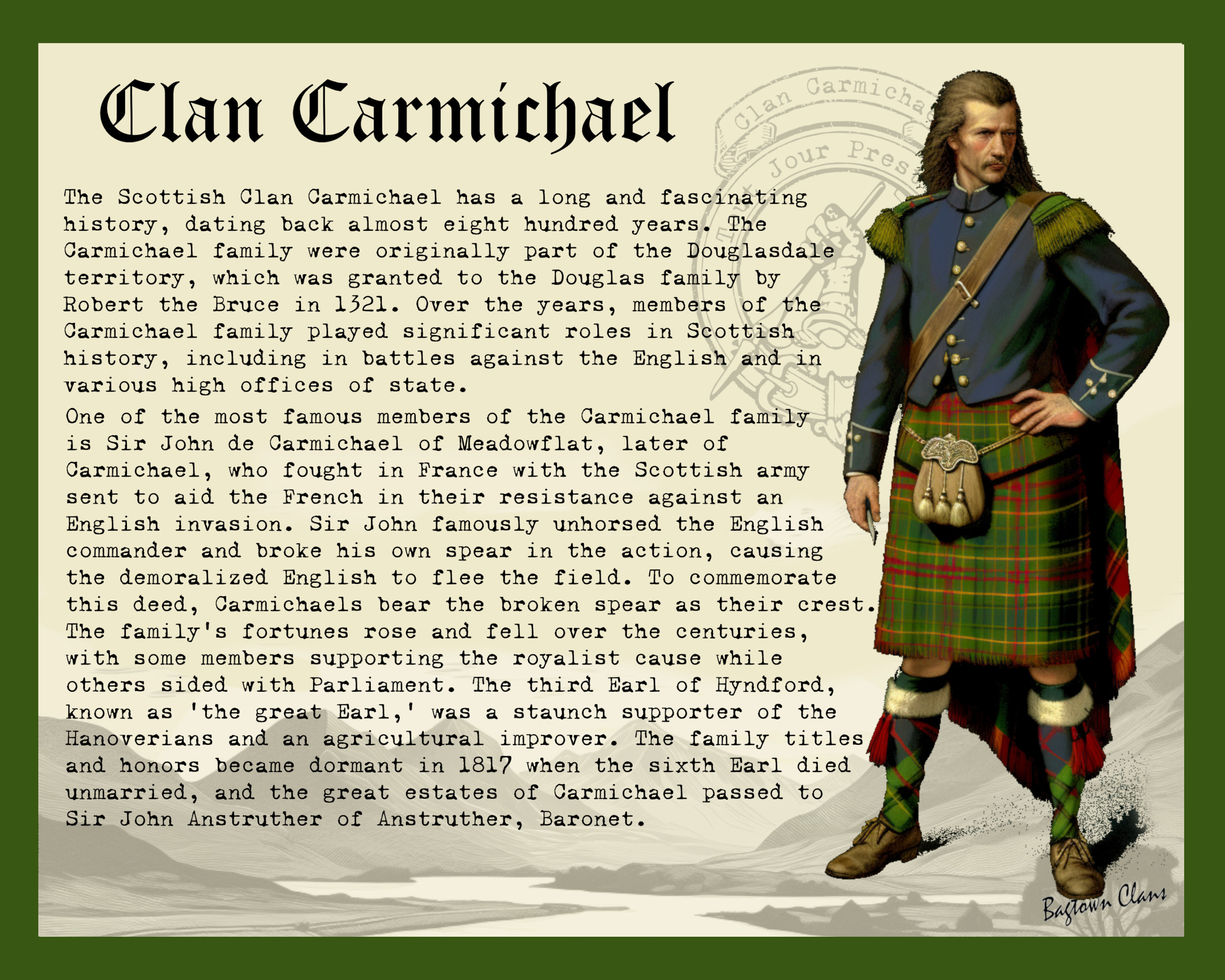 Clan Carmichael Scottish History Poster - Etsy